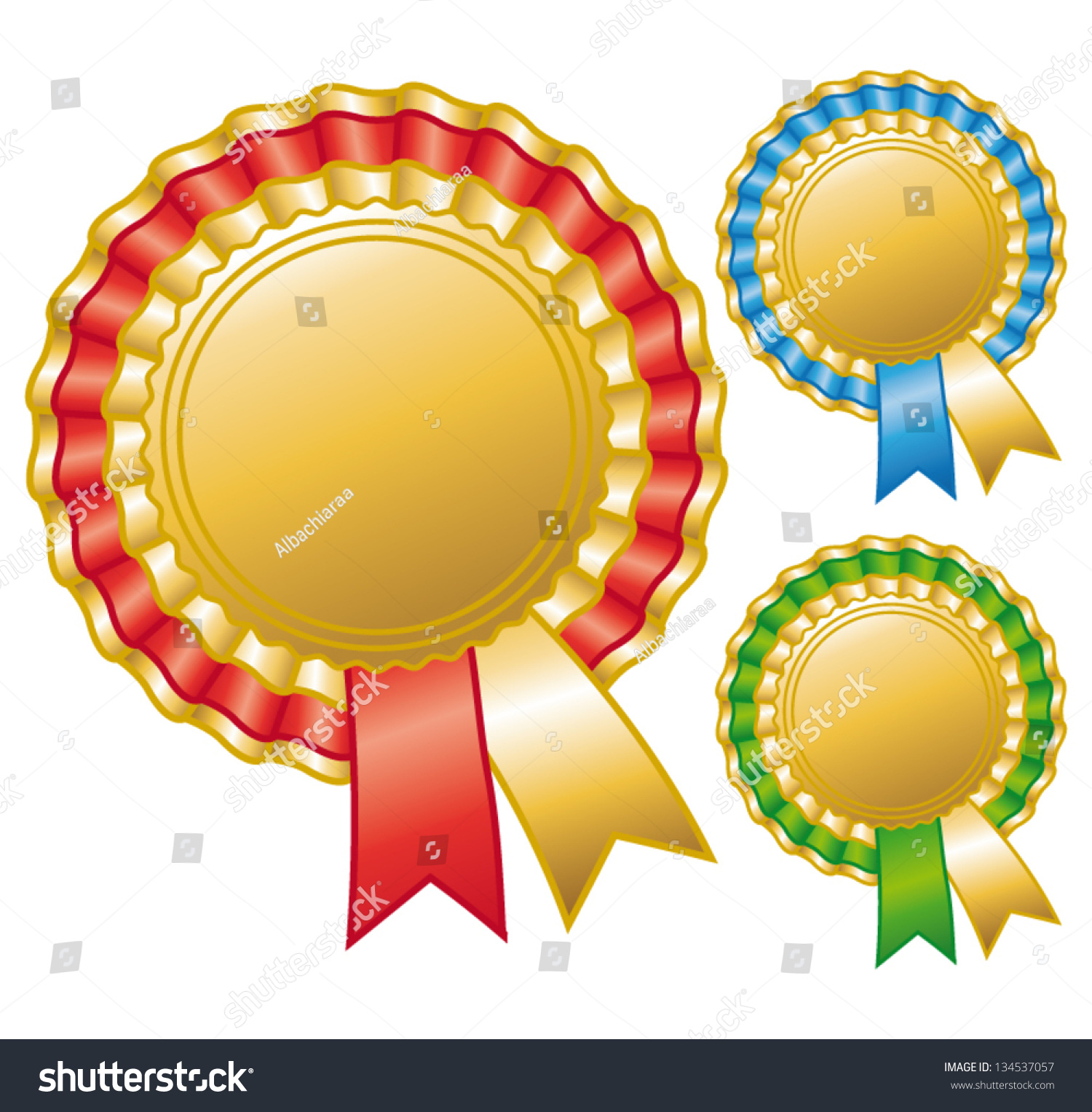 Blank Awards Ribbons Vector Icons Set Stock Vector (Royalty Free ...
