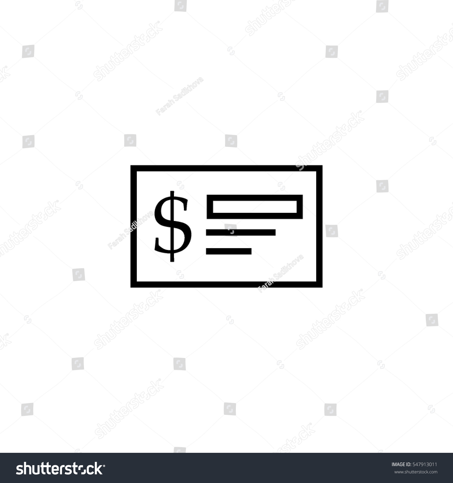 Blank Bank Cheque Line Icon Stock Vector (Royalty Free) 547913011 Blank Bank Cheque Line Icon Stock Vector (Royalty Free) 547913011