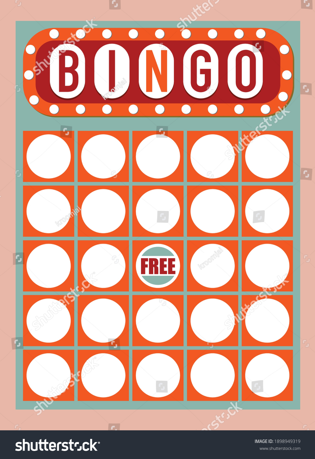 Blank Bingo Cards Vector Format Set Stock Vector (Royalty Free) 1898949319