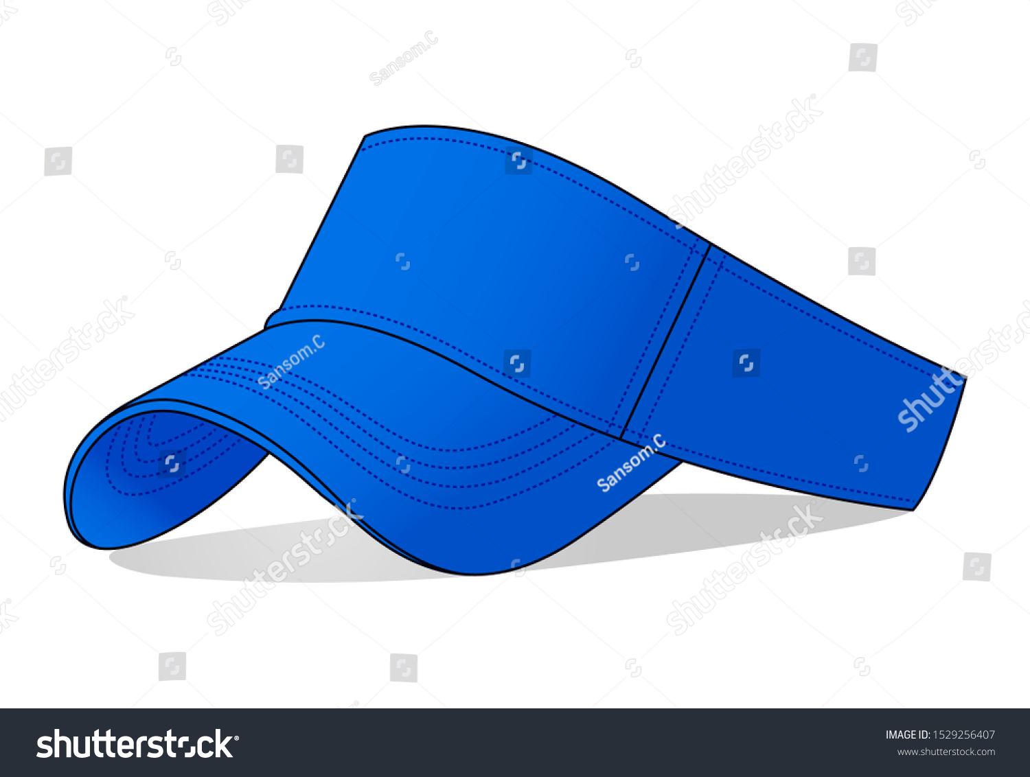Blank Blue Sun Visor Cap Template: vector de stock (libre de regalías ...