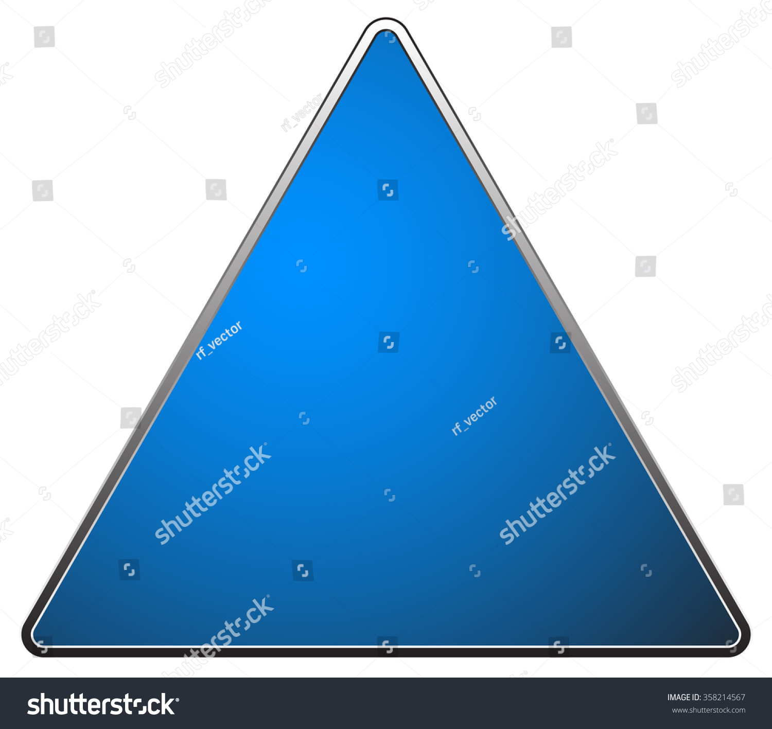 Blank Blue Triangle Road Sign Vector Stock Vector (Royalty Free ...