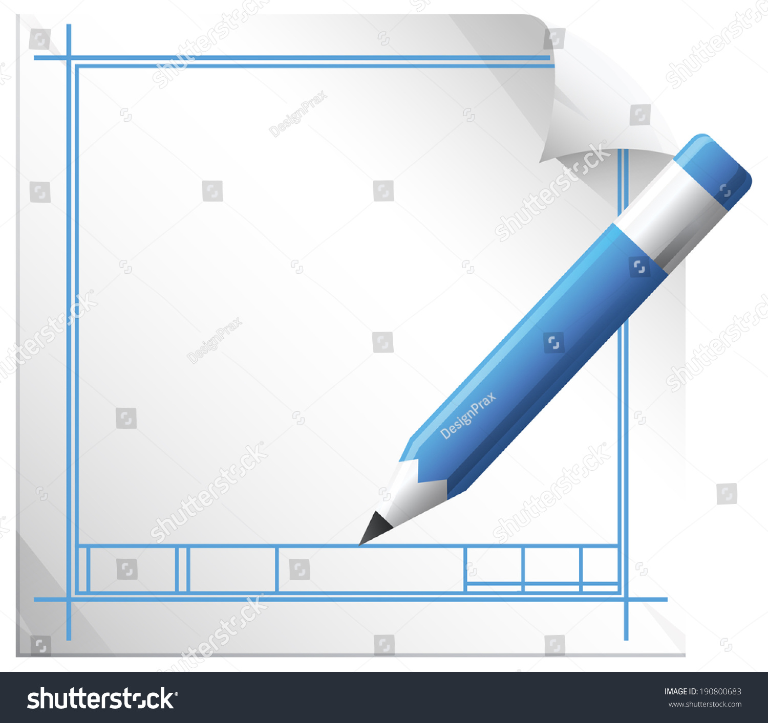 Blank Blueprint Sheet Illustration Stock Vector (Royalty Free ...