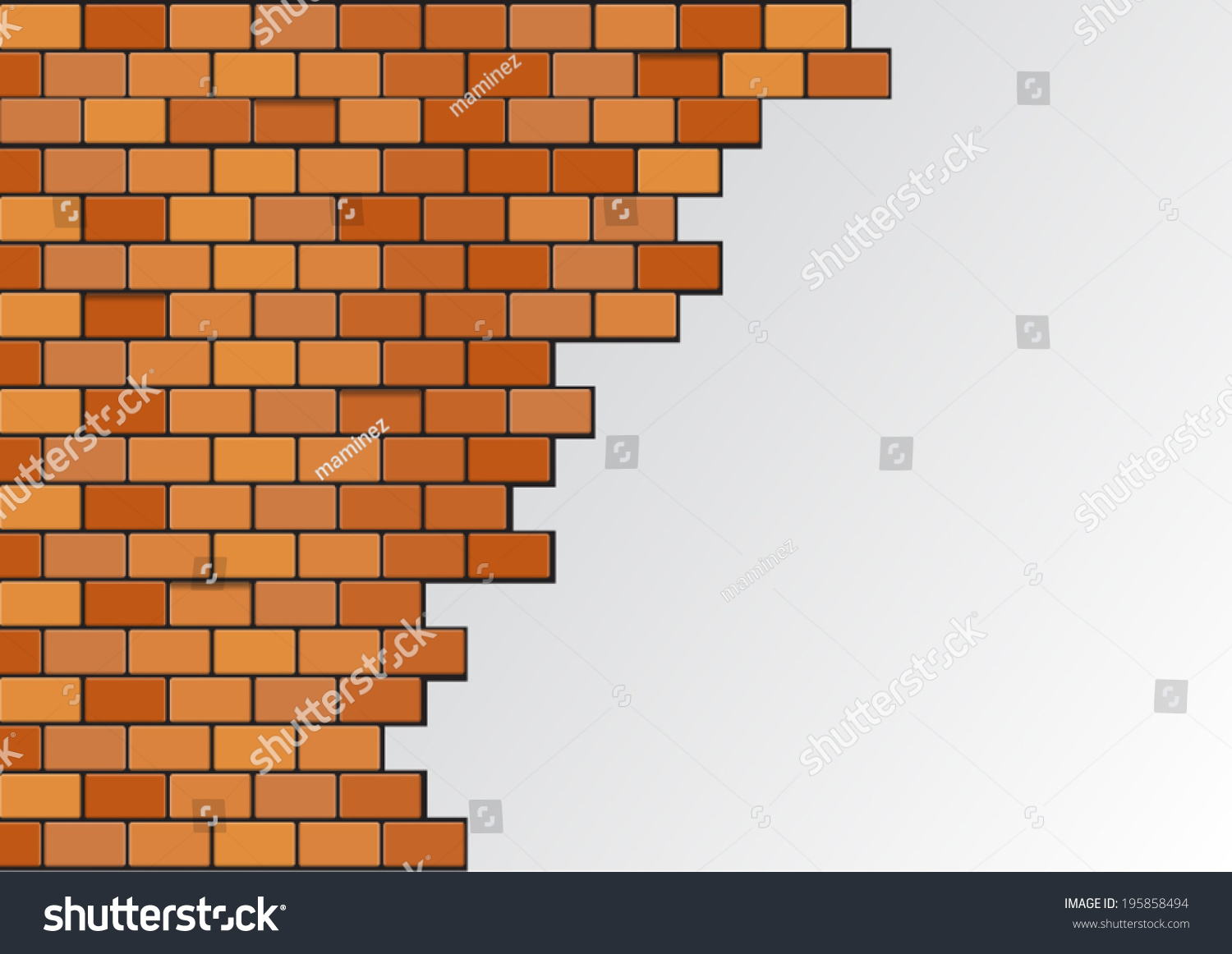 Blank Brick Wall Stock Vector (Royalty Free) 195858494 | Shutterstock