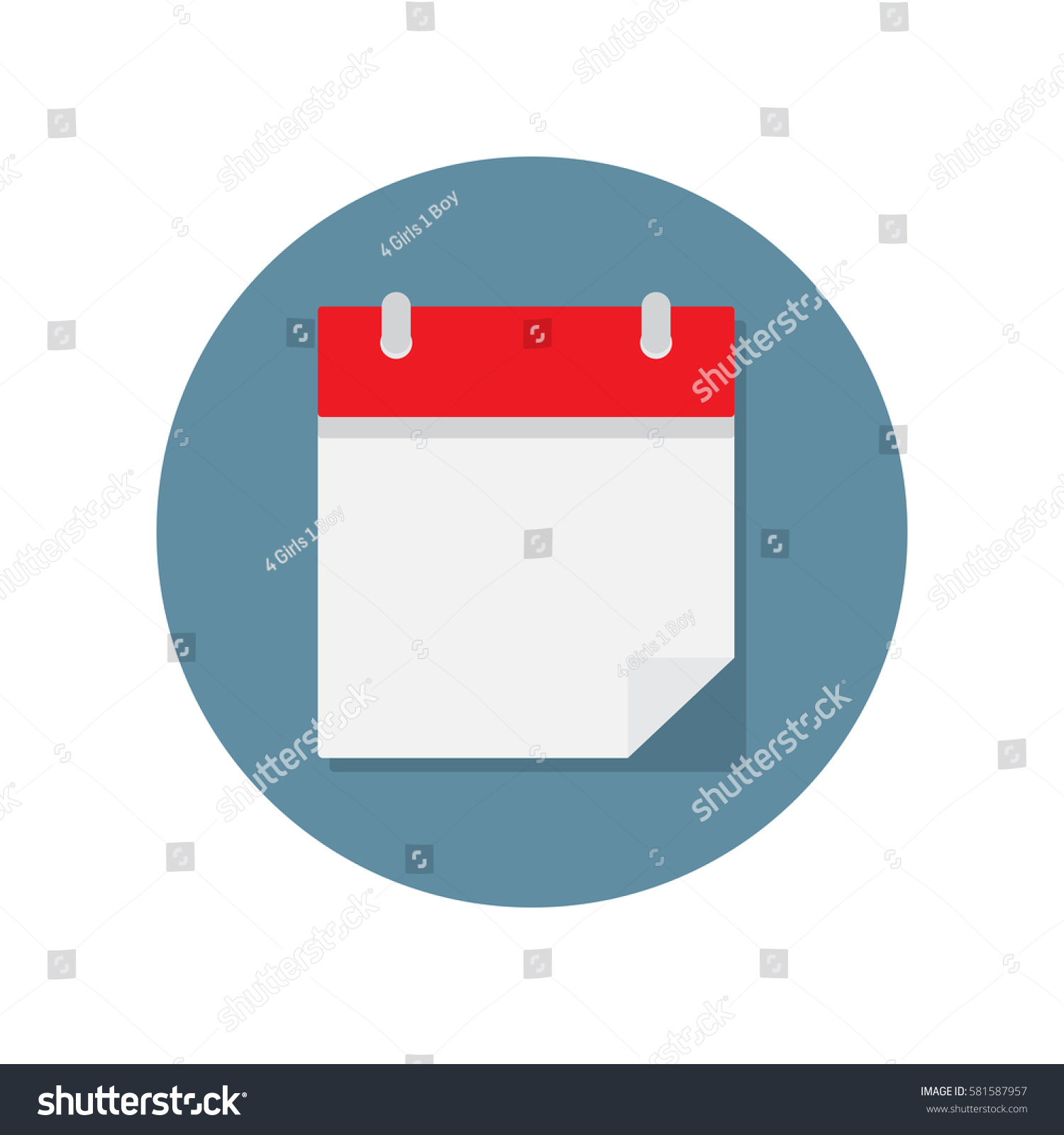 Blank Calendar Vector Icon Stock Vector (Royalty Free) 581587957