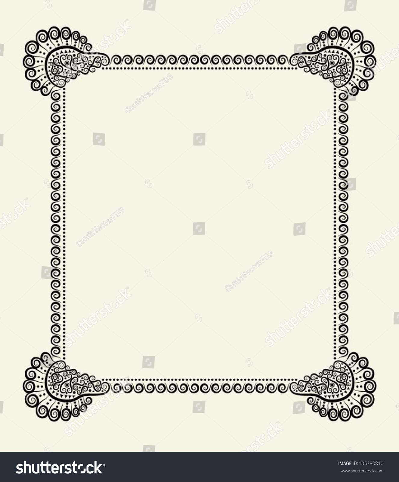 Blank Certificate Frame Ornament Design: vector de stock (libre de ...