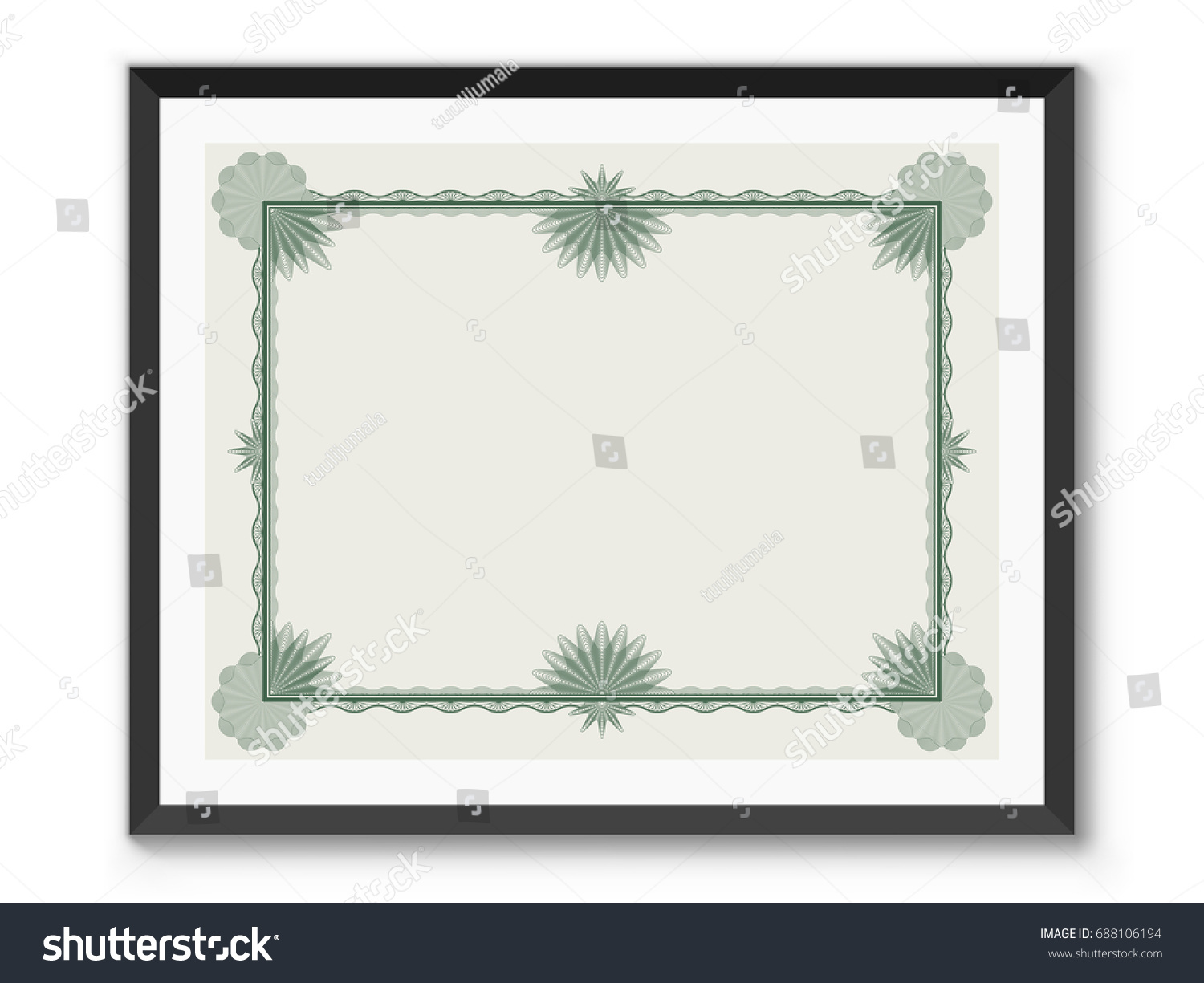 Blank Certificate Frame Vector Template Hanging 库存矢量图（免版税）688106194 ...