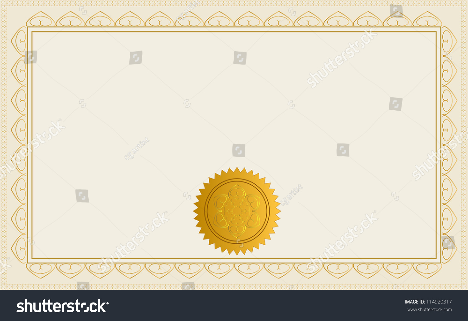 Vektor Stok Blank Certificate Template Jpeg Version Available (Tanpa ...