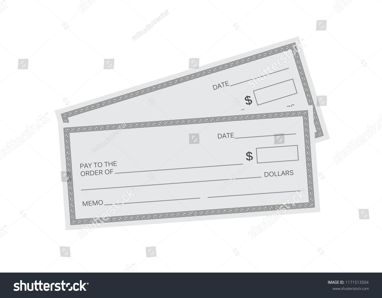 Blank Check Template Check Vector Template 스톡 벡터(로열티 프리) 1171513504 ...