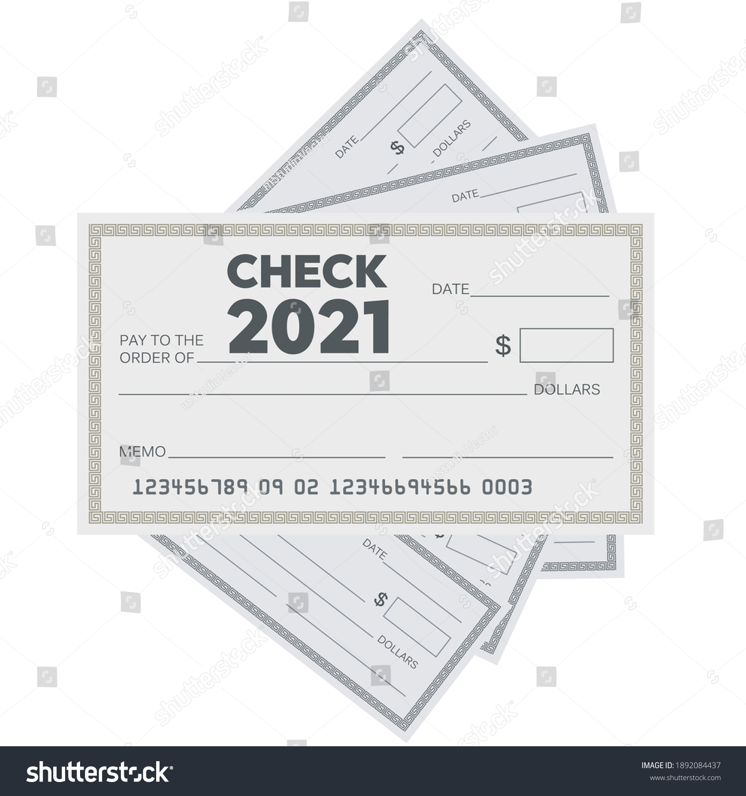 Blank Check Template Check Vector Template Stock Vector (Royalty Free ...