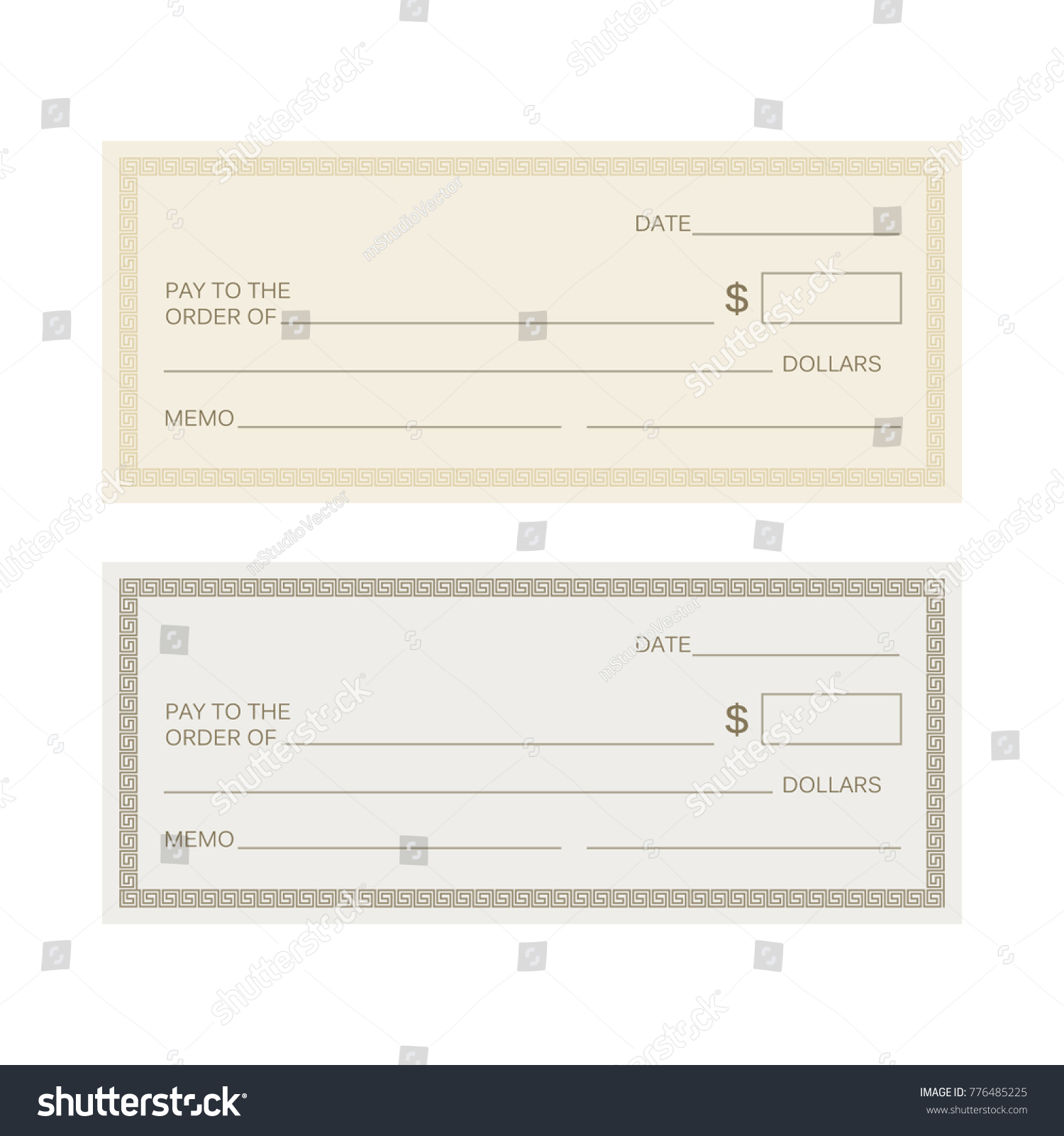 Blank Check Template Check Vector Template Stock Vector (Royalty Free ...