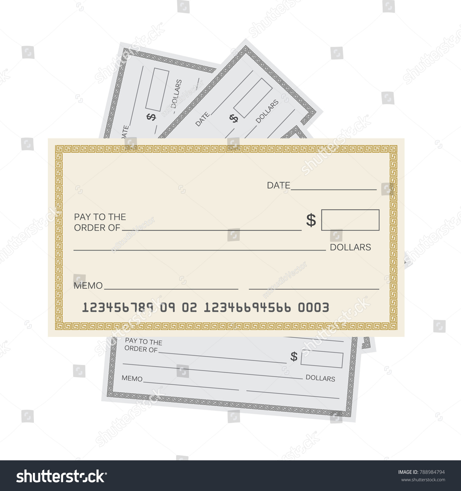 Blank Check Template Check Vector Template Stock Vector (Royalty Free ...