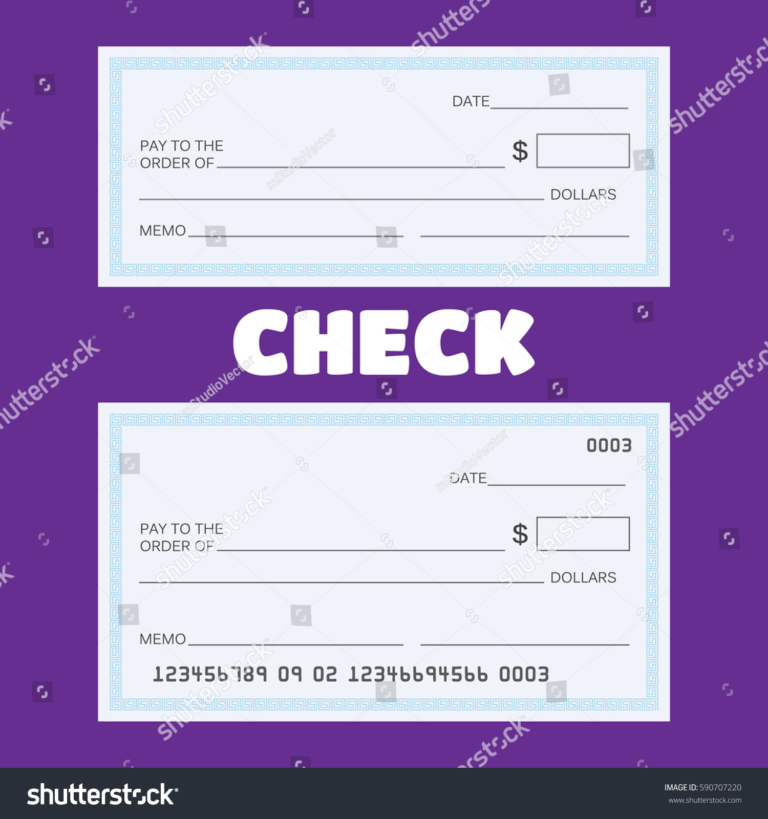 Blank Check Vector Blank Check Template Stock Vector (Royalty Free ...