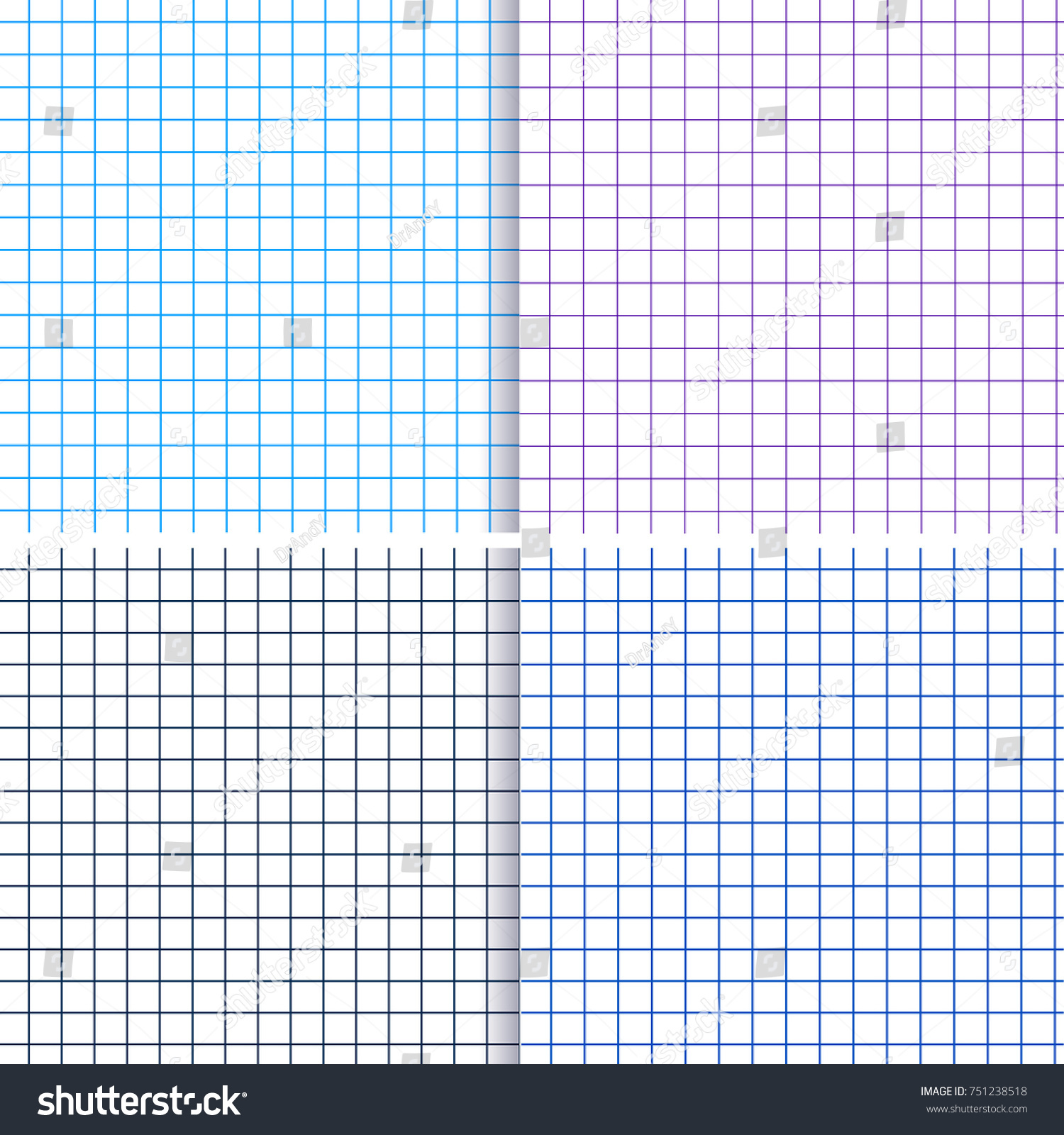 Blank Checked Copybook Sheet Cell Template Stock Vector (Royalty Free ...