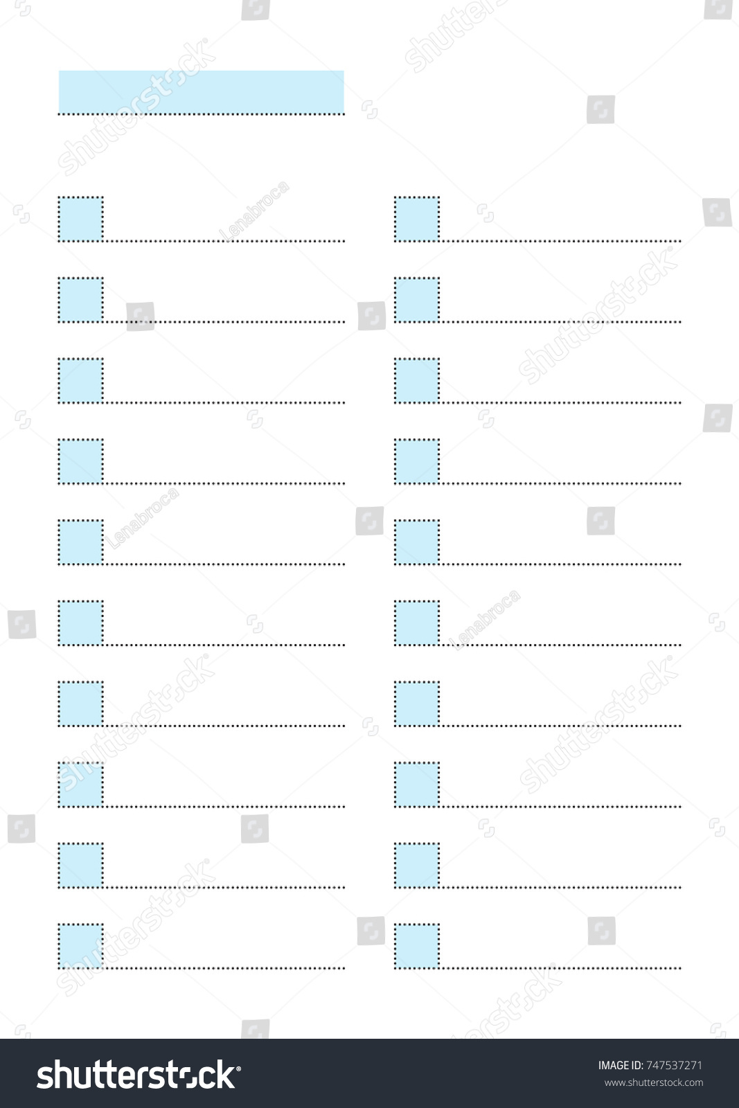 Blank Checklist Dotted Lines Vector Illustration: เวกเตอร์สต็อก (ปลอด ...