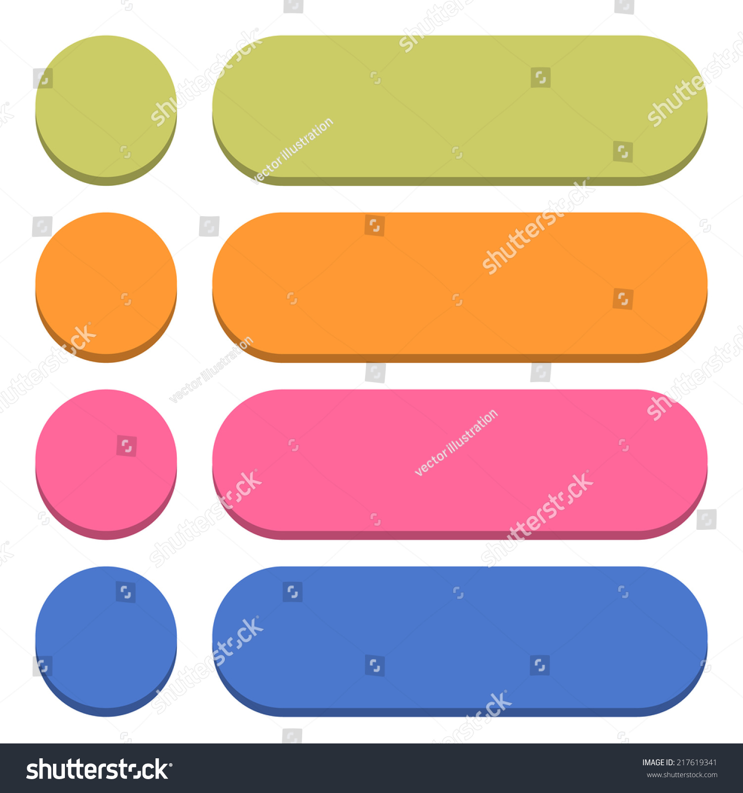 Blank Circle Rounded Rectangle Icon Isolated Stock Vector (Royalty Free ...