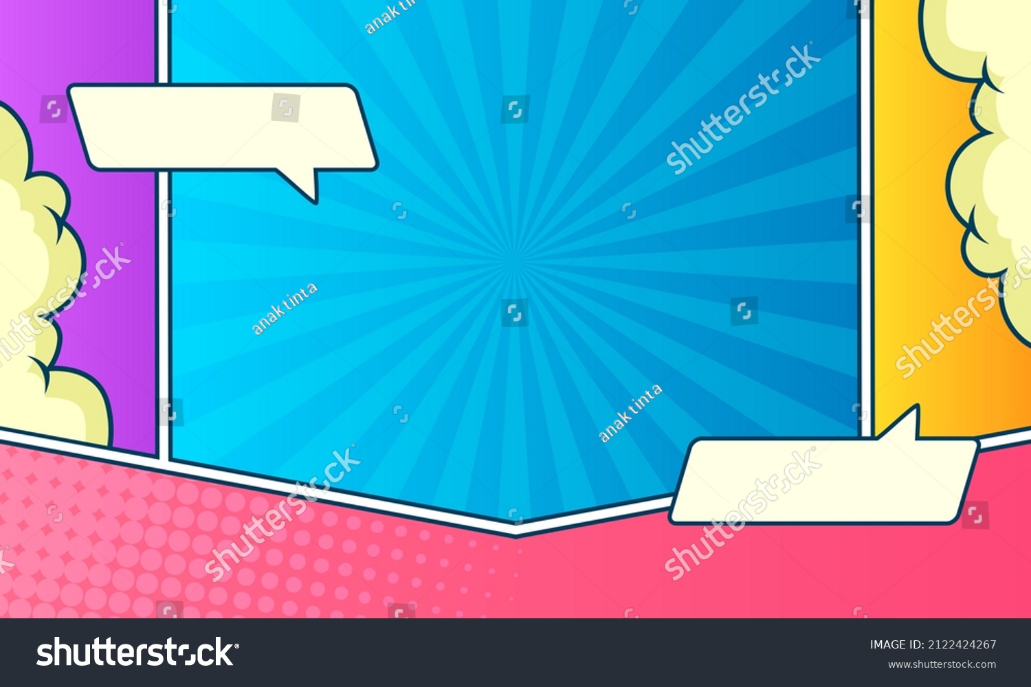 Blank Colorful Comic Panel Background Stock Vector (Royalty Free ...