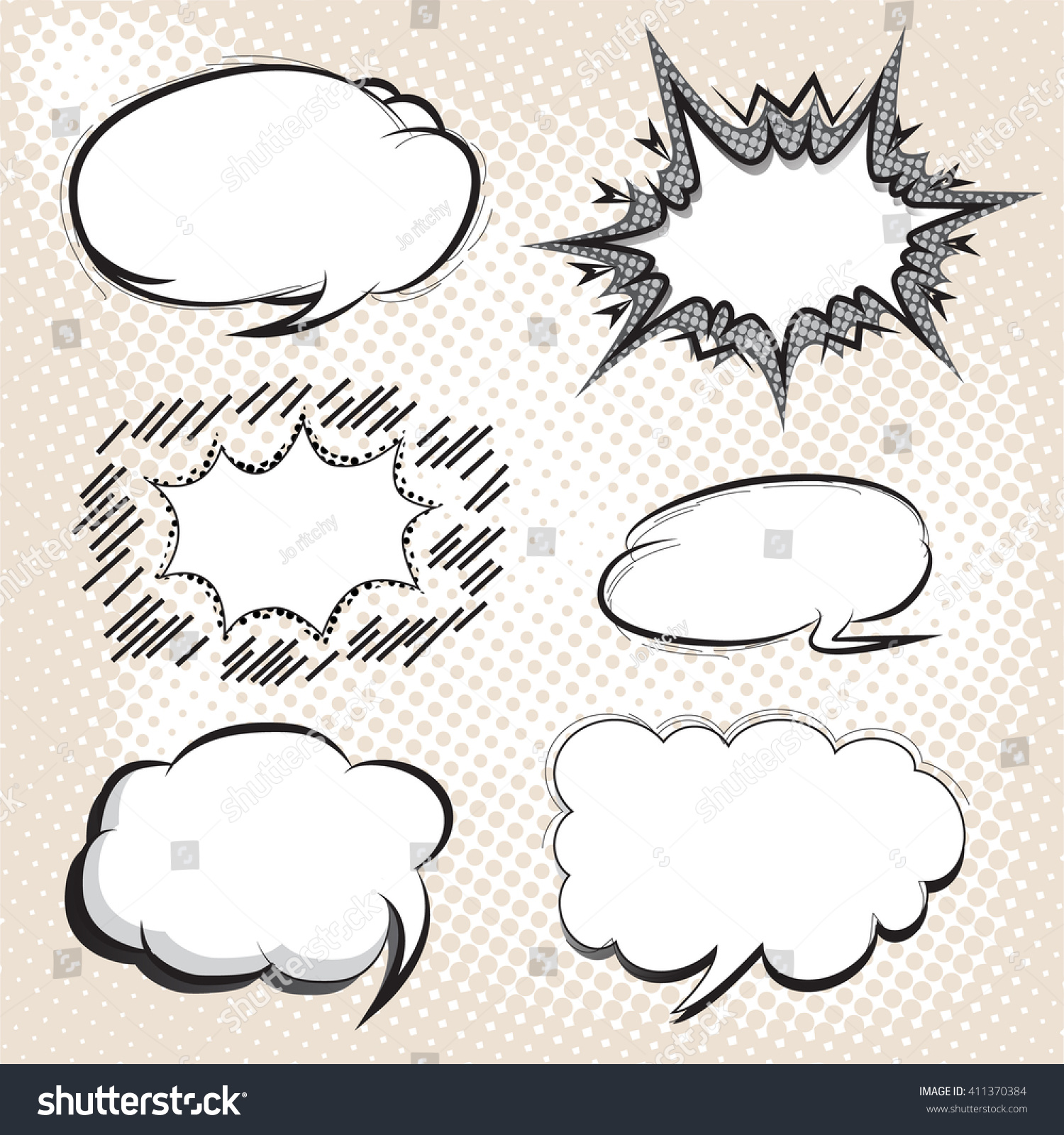 Blank Comic Speech Bubbles Set Comic: vector de stock (libre de ...