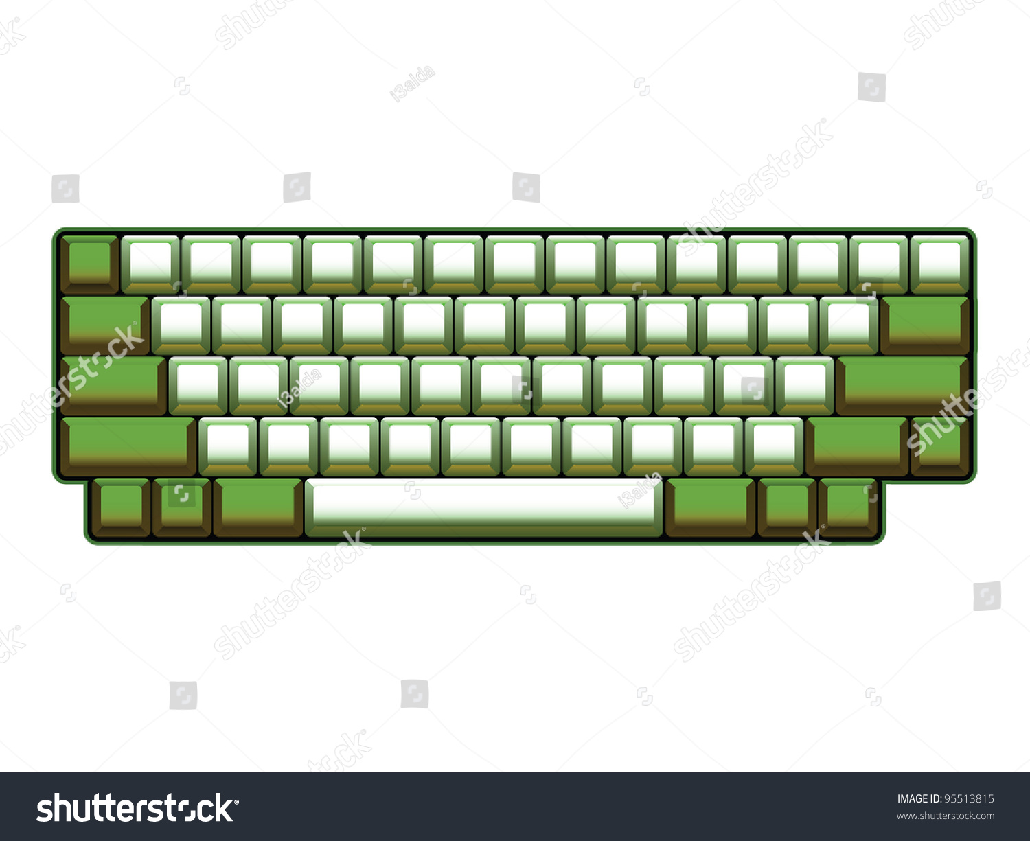 Blank Computer Keyboard Layout Realistic Illustration Stock Vector ...