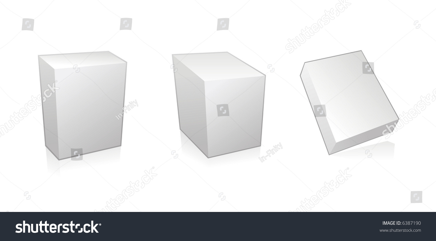 Blank 3d Boxes On White Background 스톡 벡터(로열티 프리) 6387190 | Shutterstock