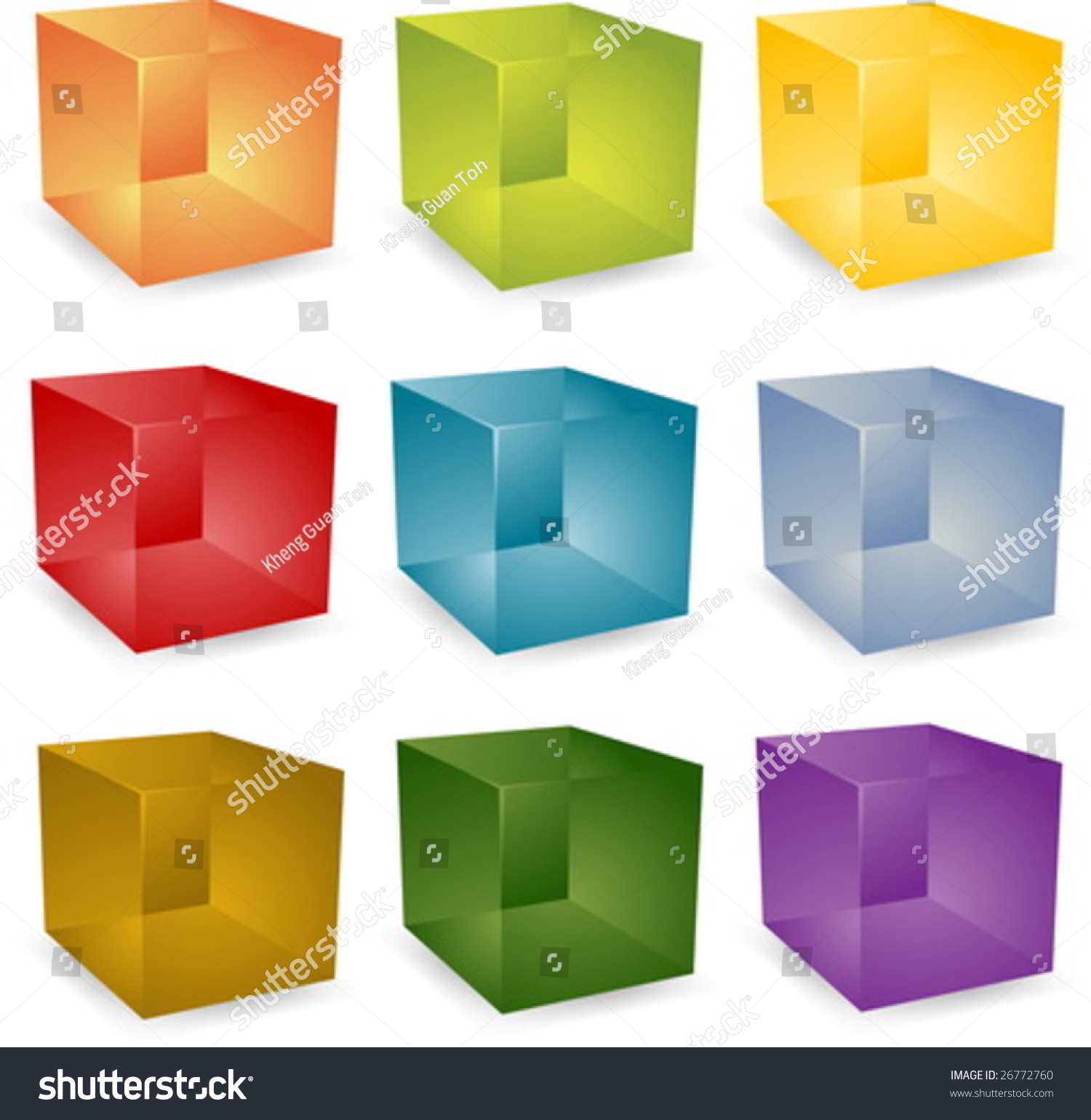 Blank Editable 3d Translucent Cube Icon Stock Vector (Royalty Free ...