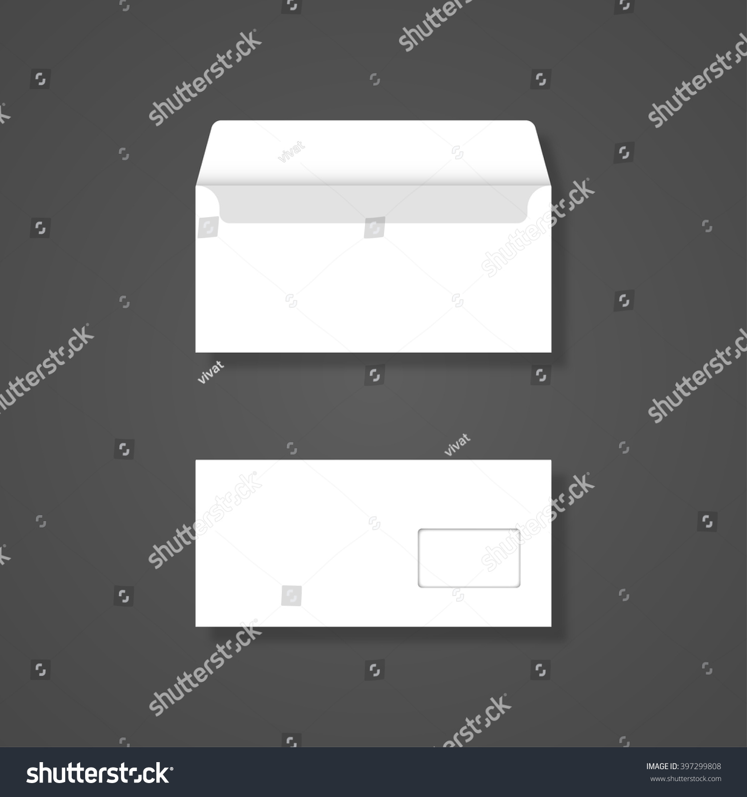 Blank Envelope Window Front Back View Stock Vector (Royalty Free) 397299808