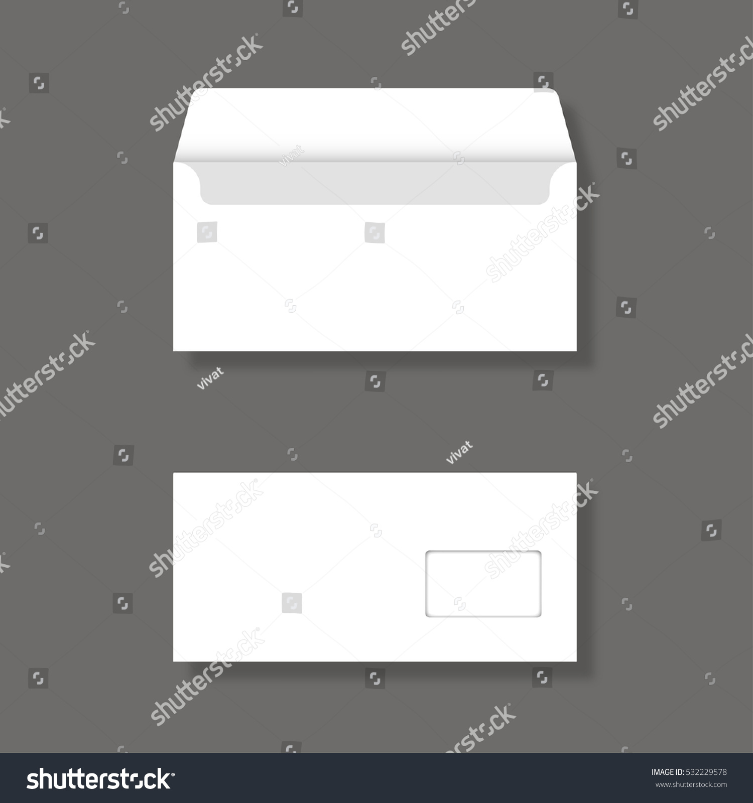 Blank Envelope Window Front Back View Stock Vector (Royalty Free) 532229578