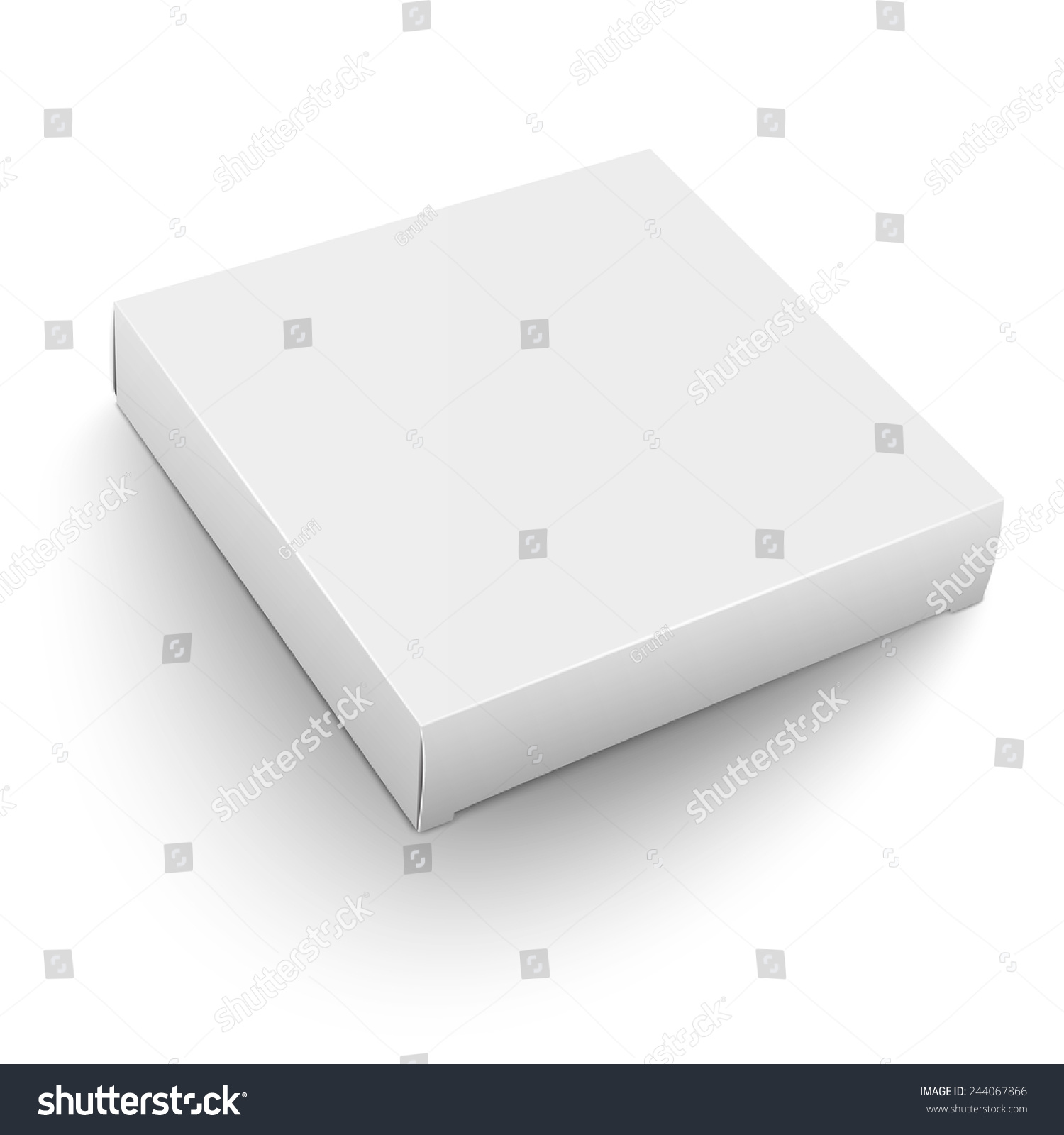 Blank Flat Square Box Template Lying Stock Vector (Royalty Free ...