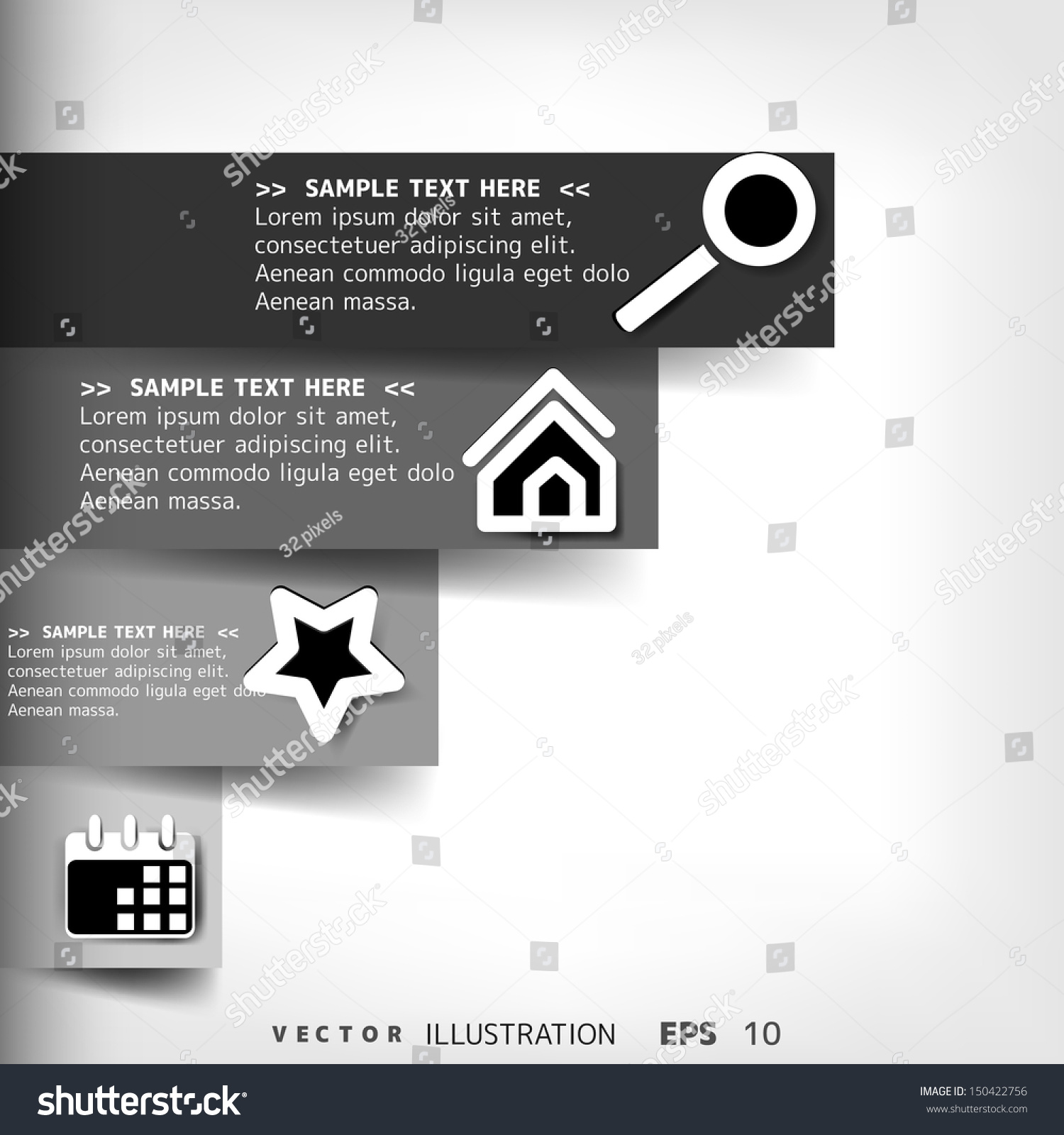 Blank Text Infographic Elements Stock Vector (Royalty Free) 150422756 ...
