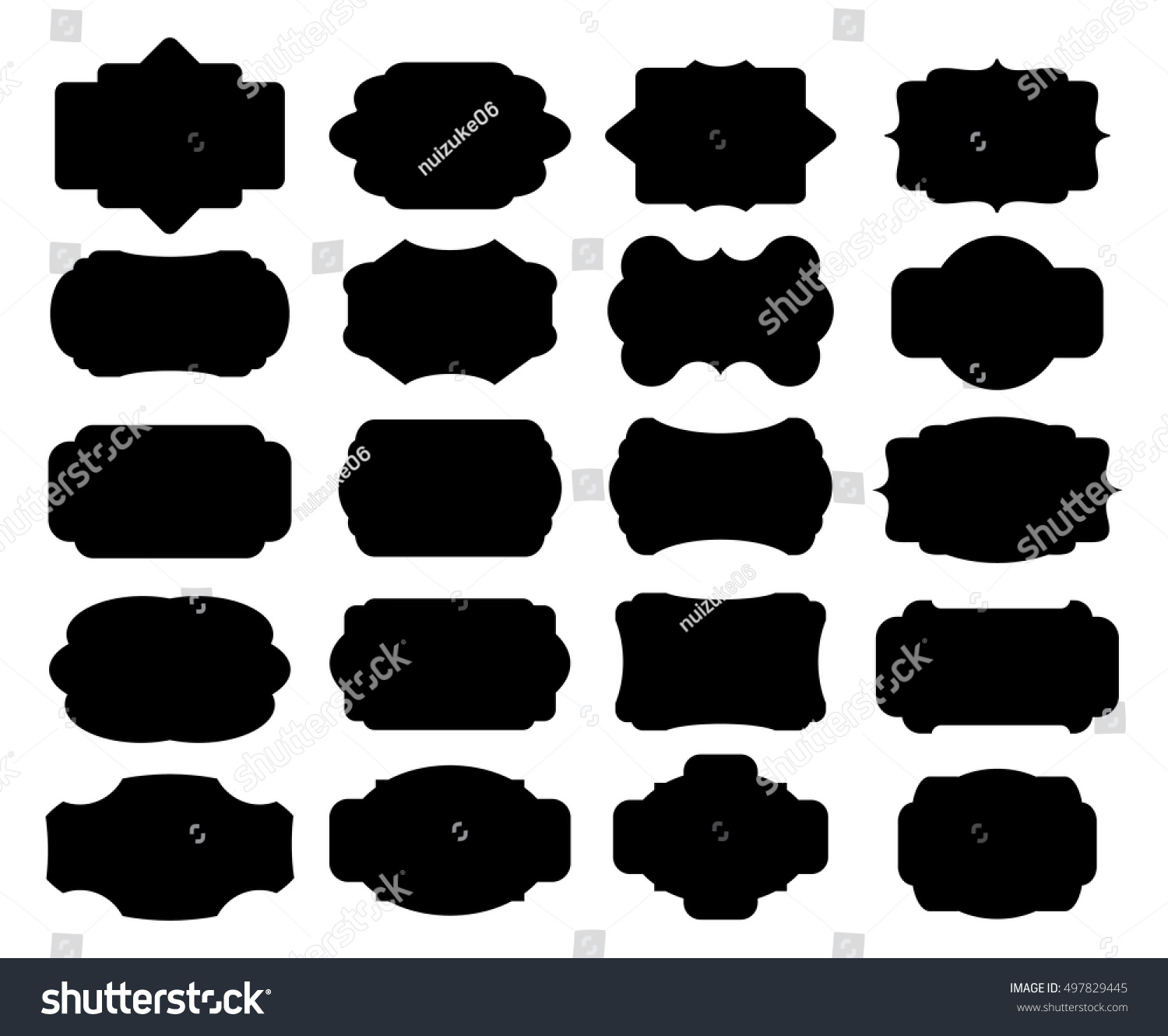 Blank Frame Label Vectors Illustrations: vector de stock (libre de ...