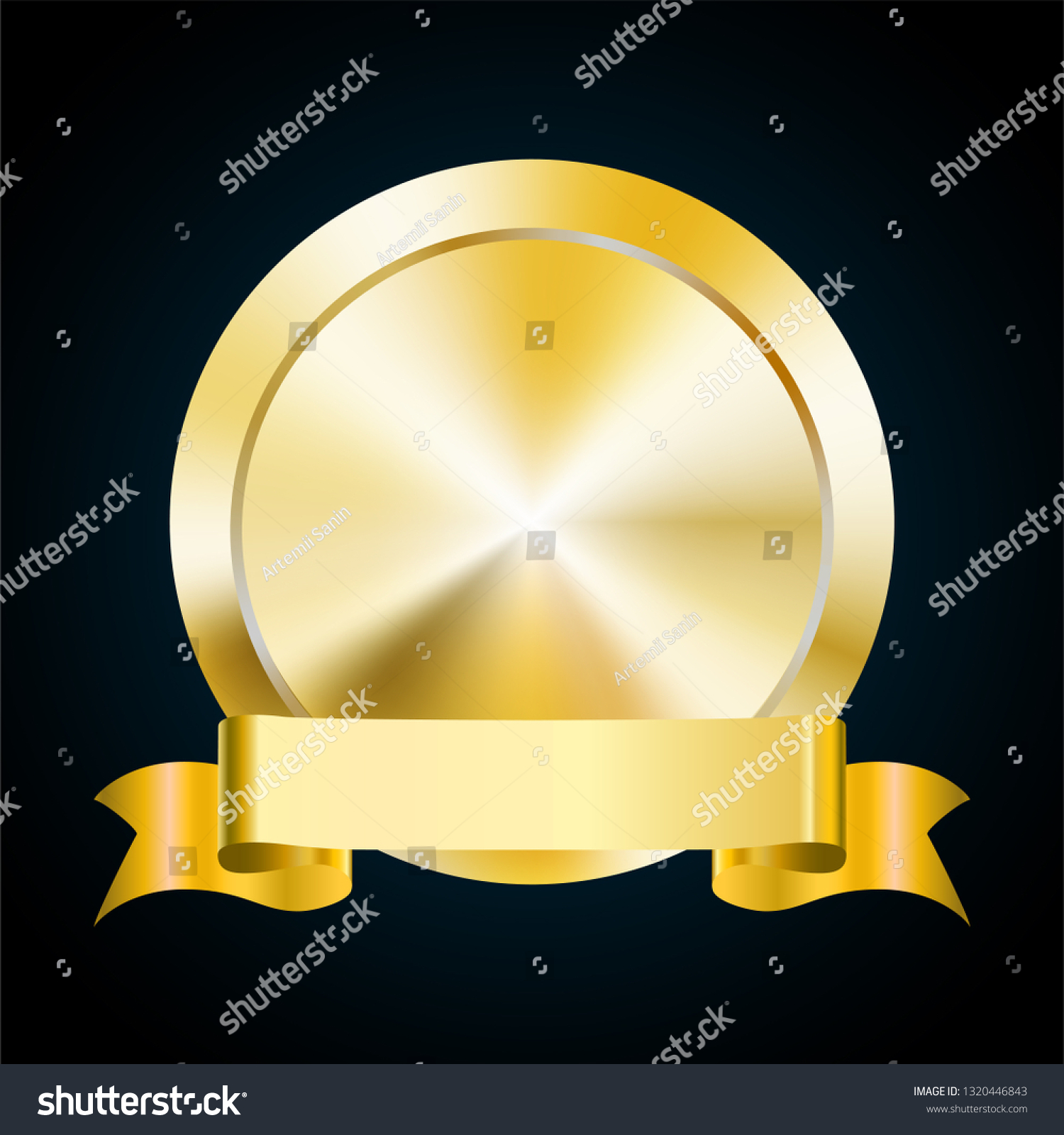 Vektor Stok Blank Gold Token Vector Illustration (Tanpa Royalti ...
