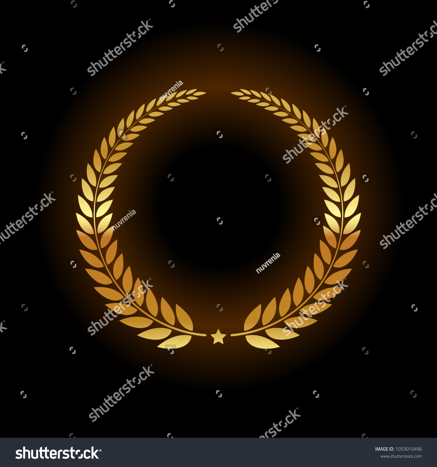 Blank Golden Emblem Stock Vector (Royalty Free) 1053010496
