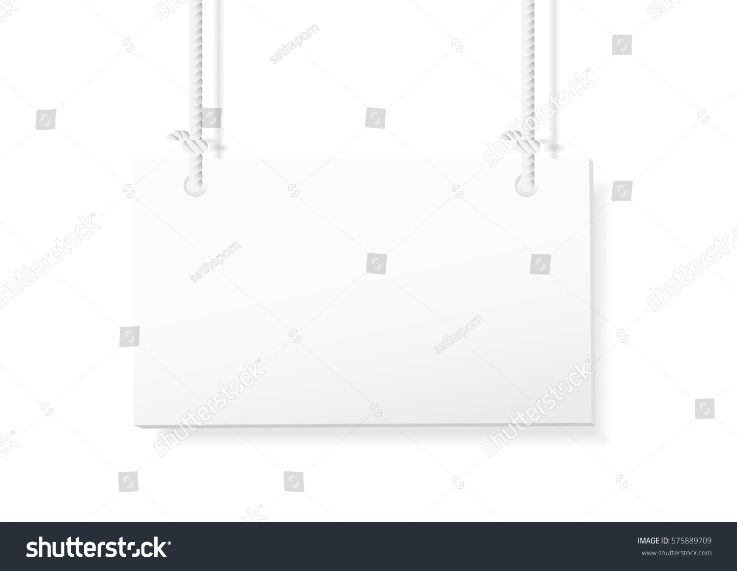 Blank Hanging Sign On White Background Stock Vector (Royalty Free ...