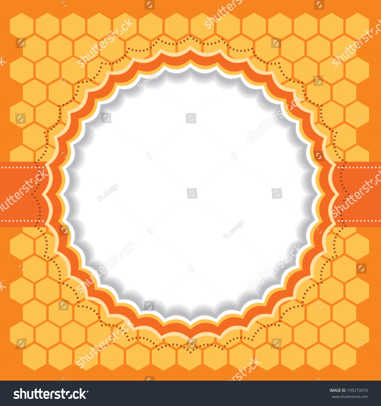Blank Honeycomb Frame Border Vector Illustration Stock Vector (Royalty ...