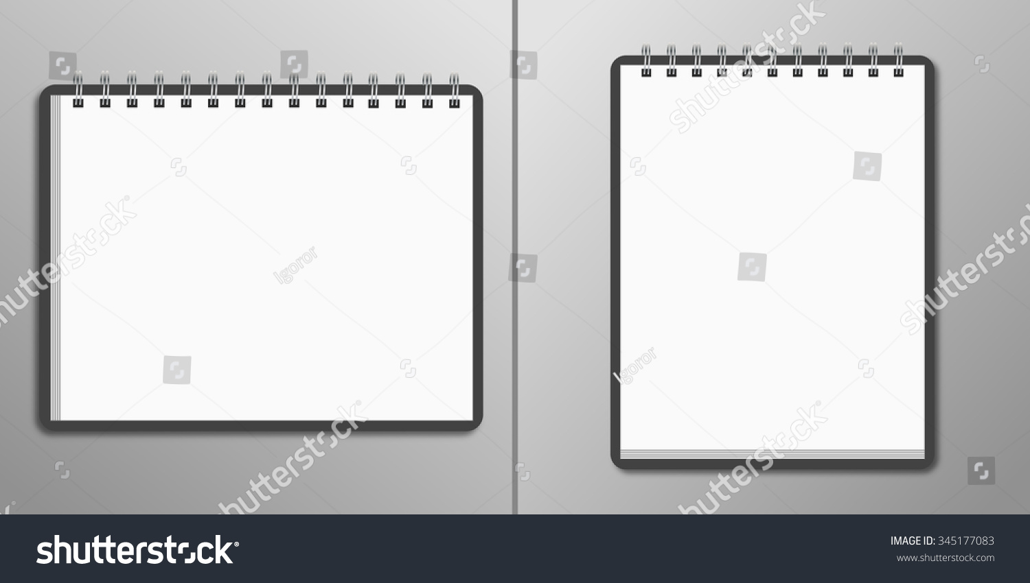 Blank Horizontal Vertical Spiral Notebook Stock Vector (Royalty Free ...