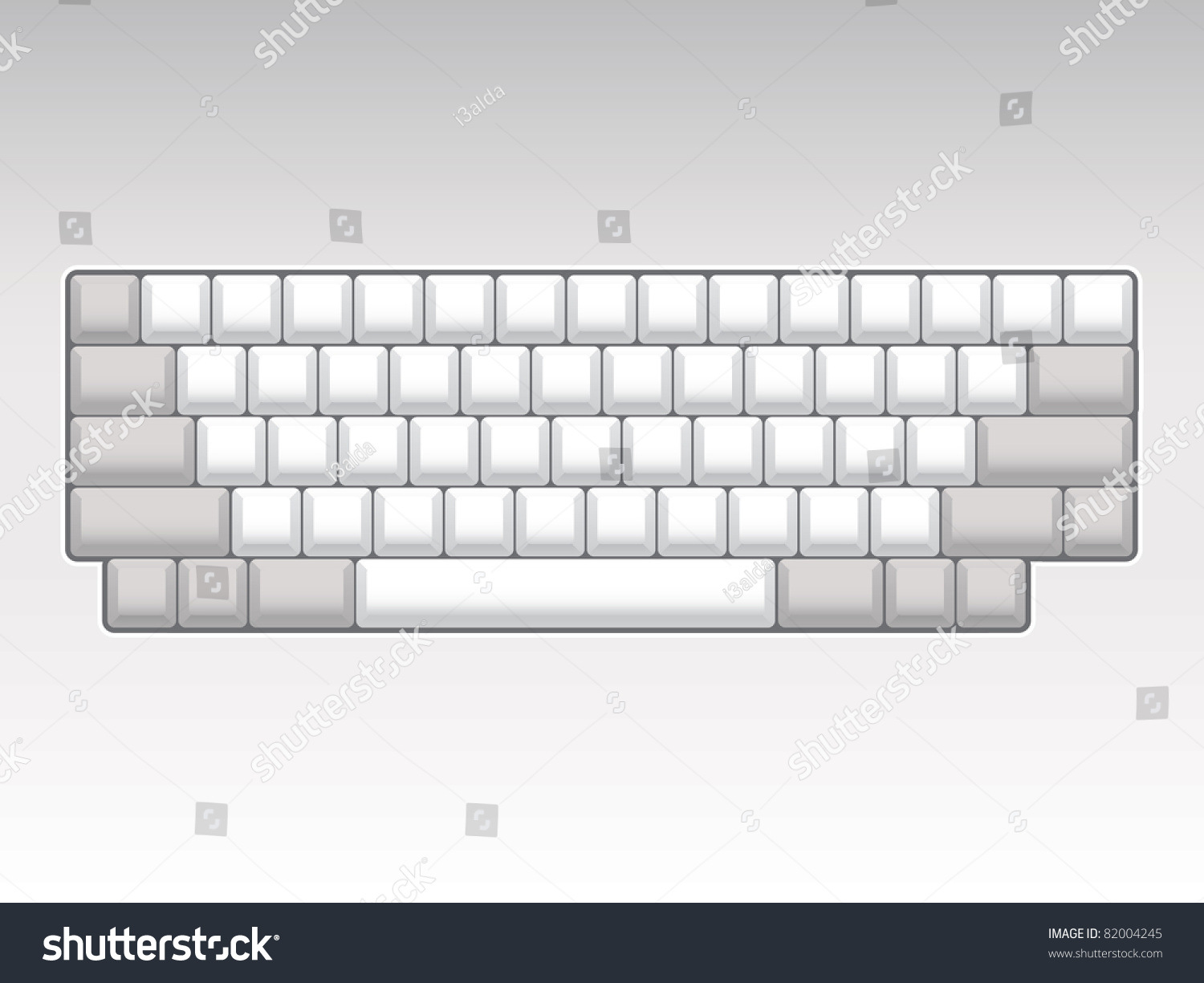 Vektor Stok Blank Keyboard Layout Realistic Illustration (Tanpa Royalti ...