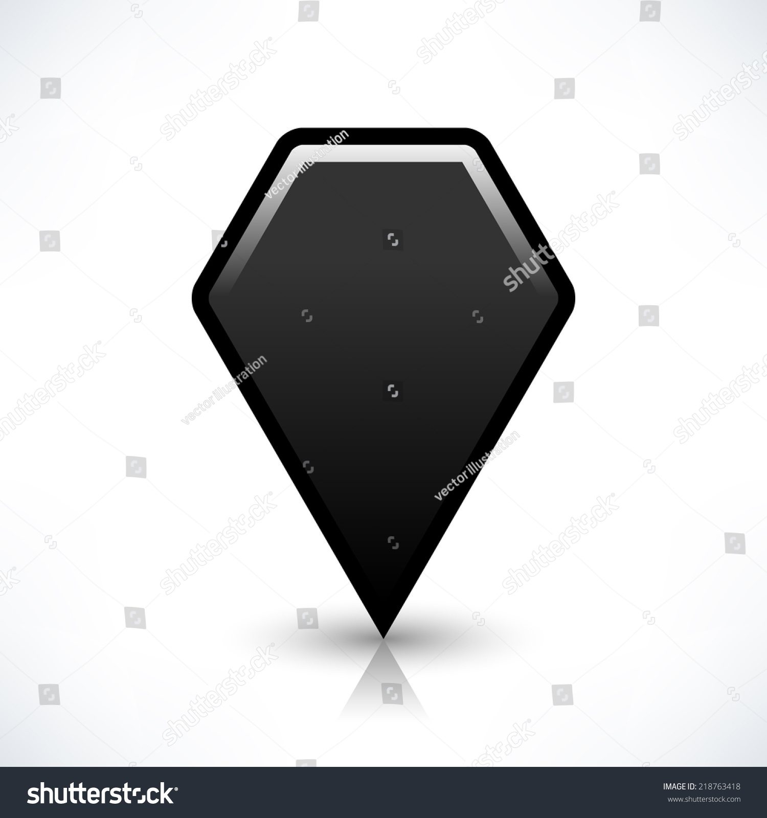 Blank Map Pin Location Sign Rounded Stock Vector (Royalty Free ...