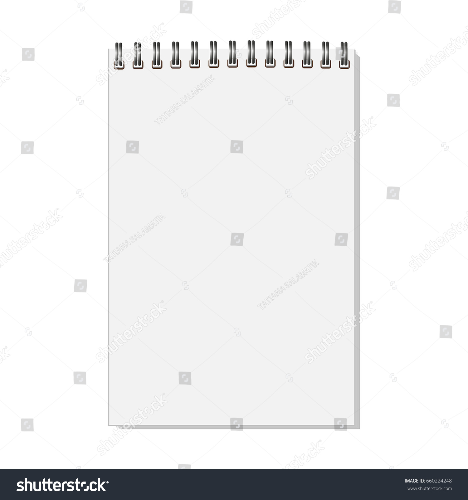 Blank Mock Opened Notepad Vector Stock Vector (Royalty Free) 660224248 ...