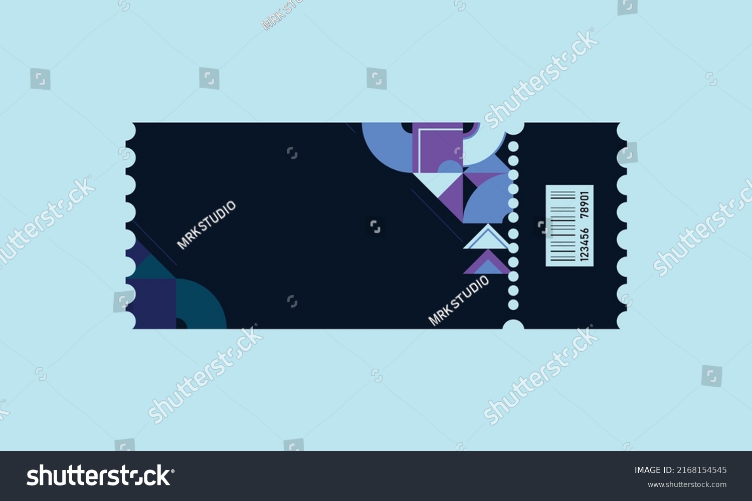 Blank Modern Ticket Template Design Background Stock Vector (Royalty ...