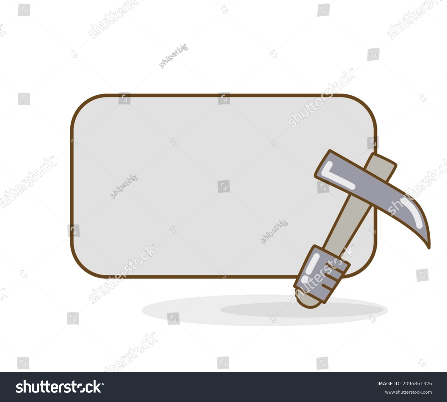 Blank Note Board Mining Axe Vector Stock Vector (Royalty Free ...