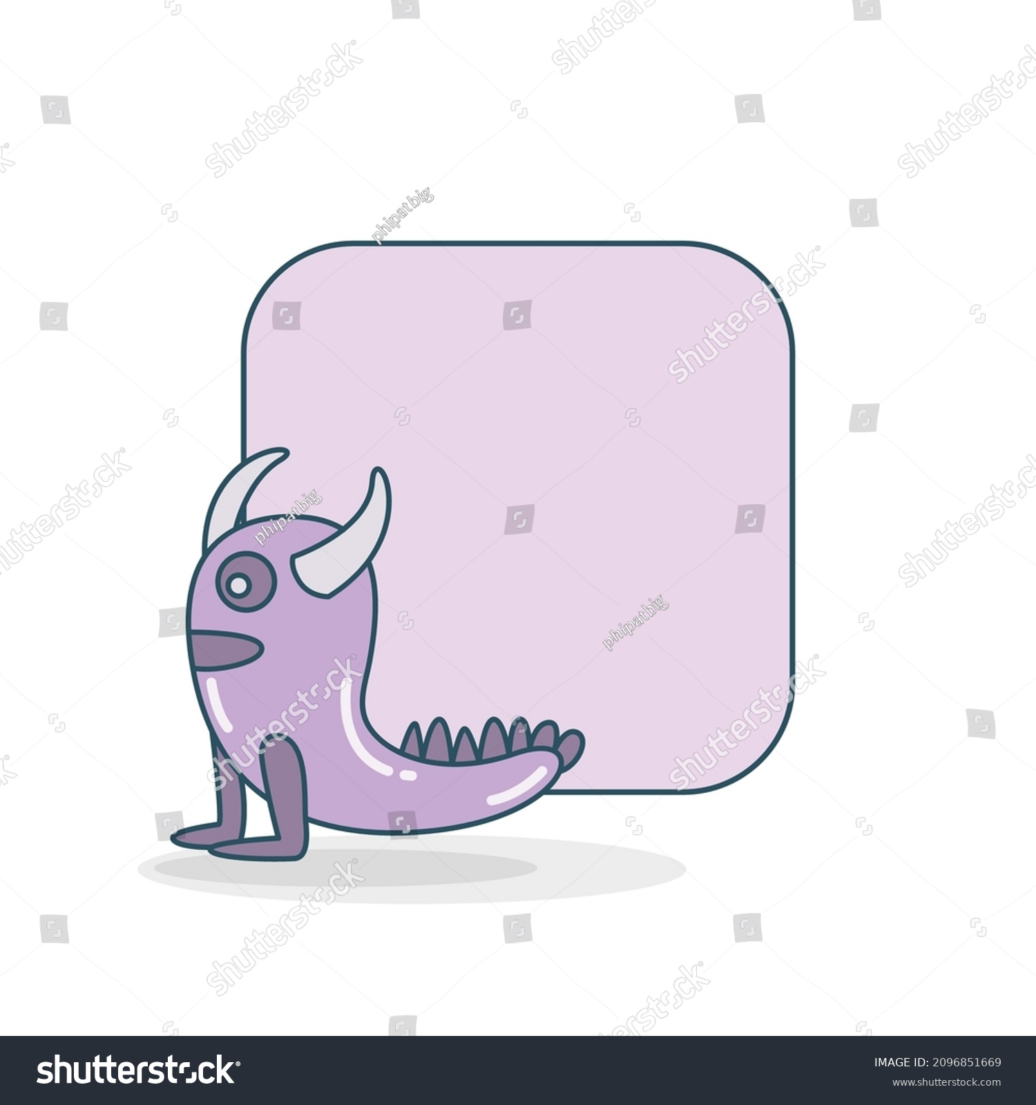 Blank Note Board Monster Vector Illustration Stock Vector (Royalty Free ...