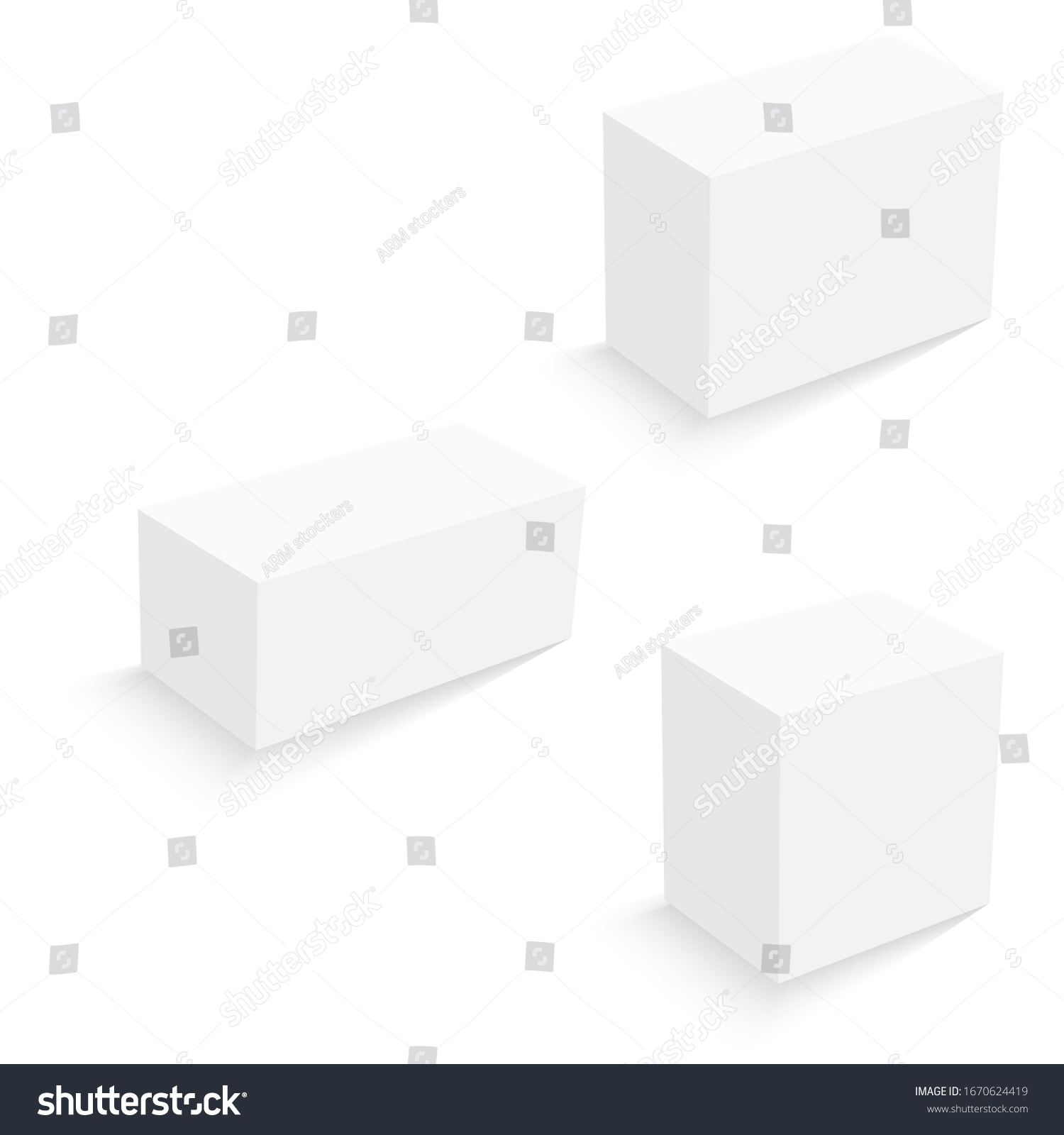 Blank Package Box Set Isolated On Stock Vector (Royalty Free) 1670624419