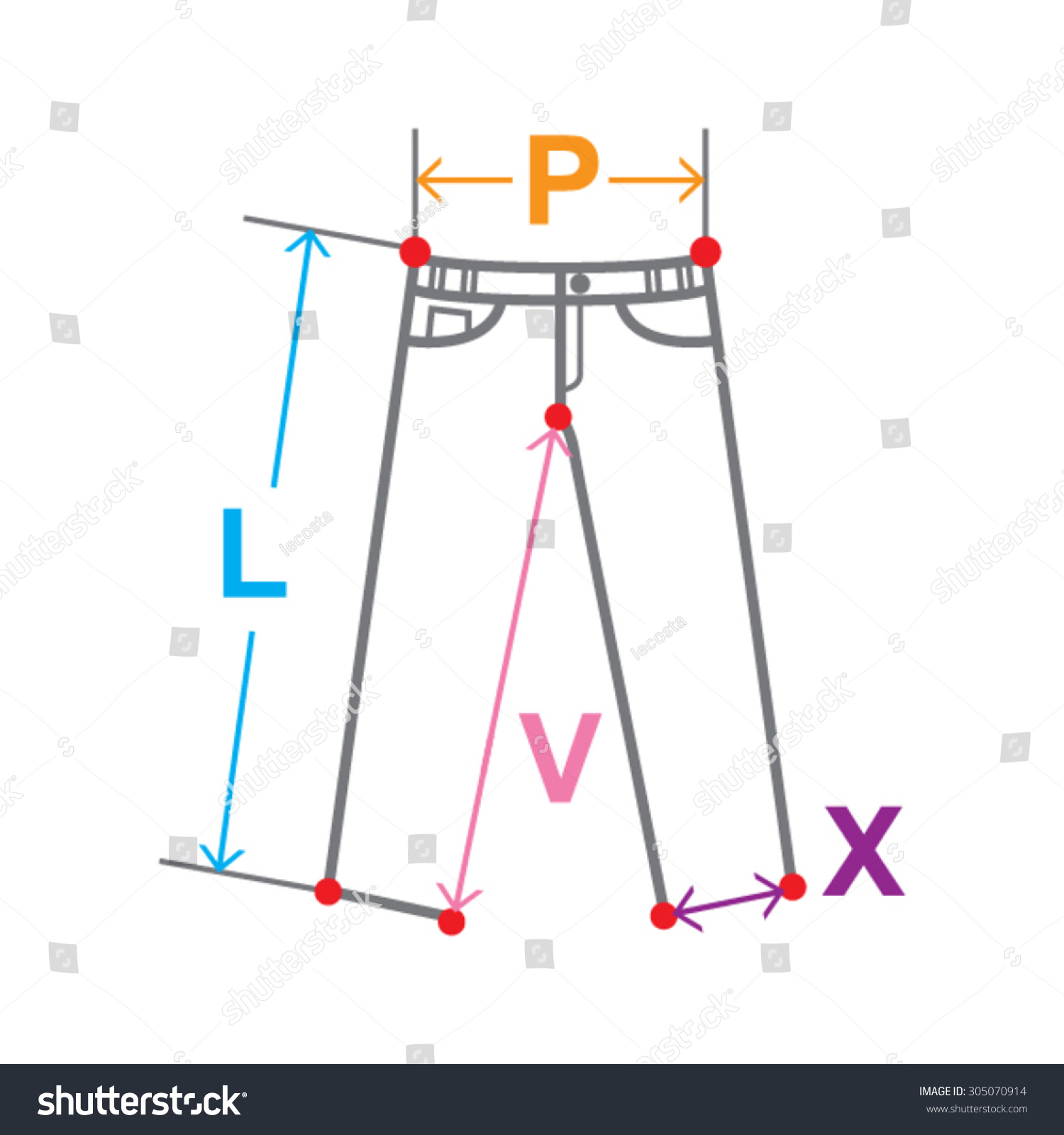 Blank Pants Template Stock Vector (Royalty Free) 305070914 | Shutterstock