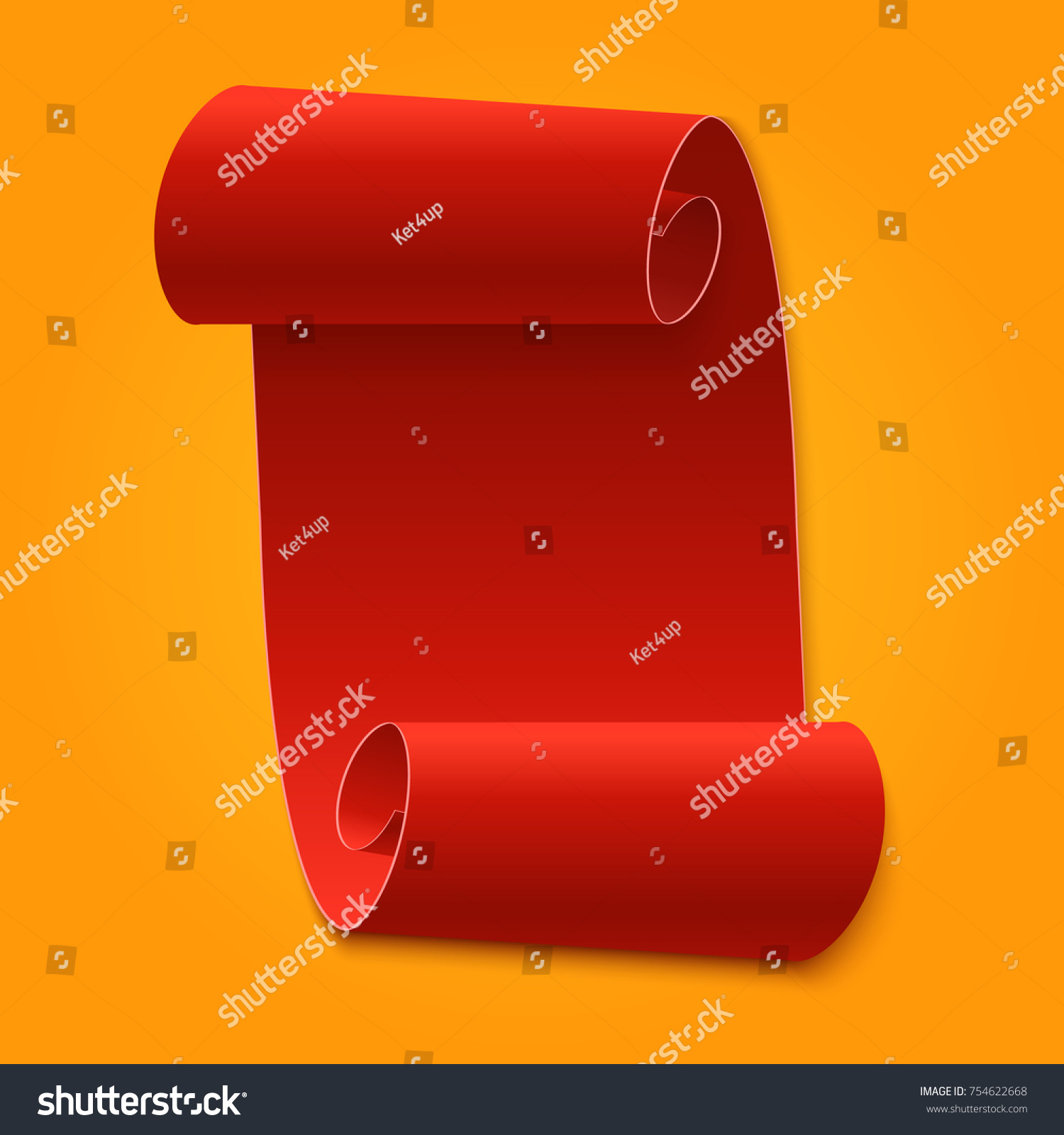 Blank Paper Banner Isolated Red Vector Stock Vector (Royalty Free ...