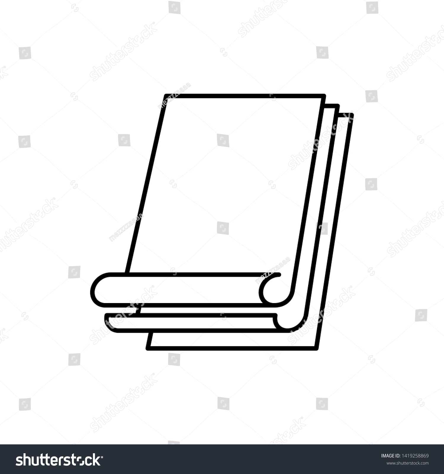 Blank Paper Icon Vector Out Line Stock Vector (Royalty Free) 1419258869 ...
