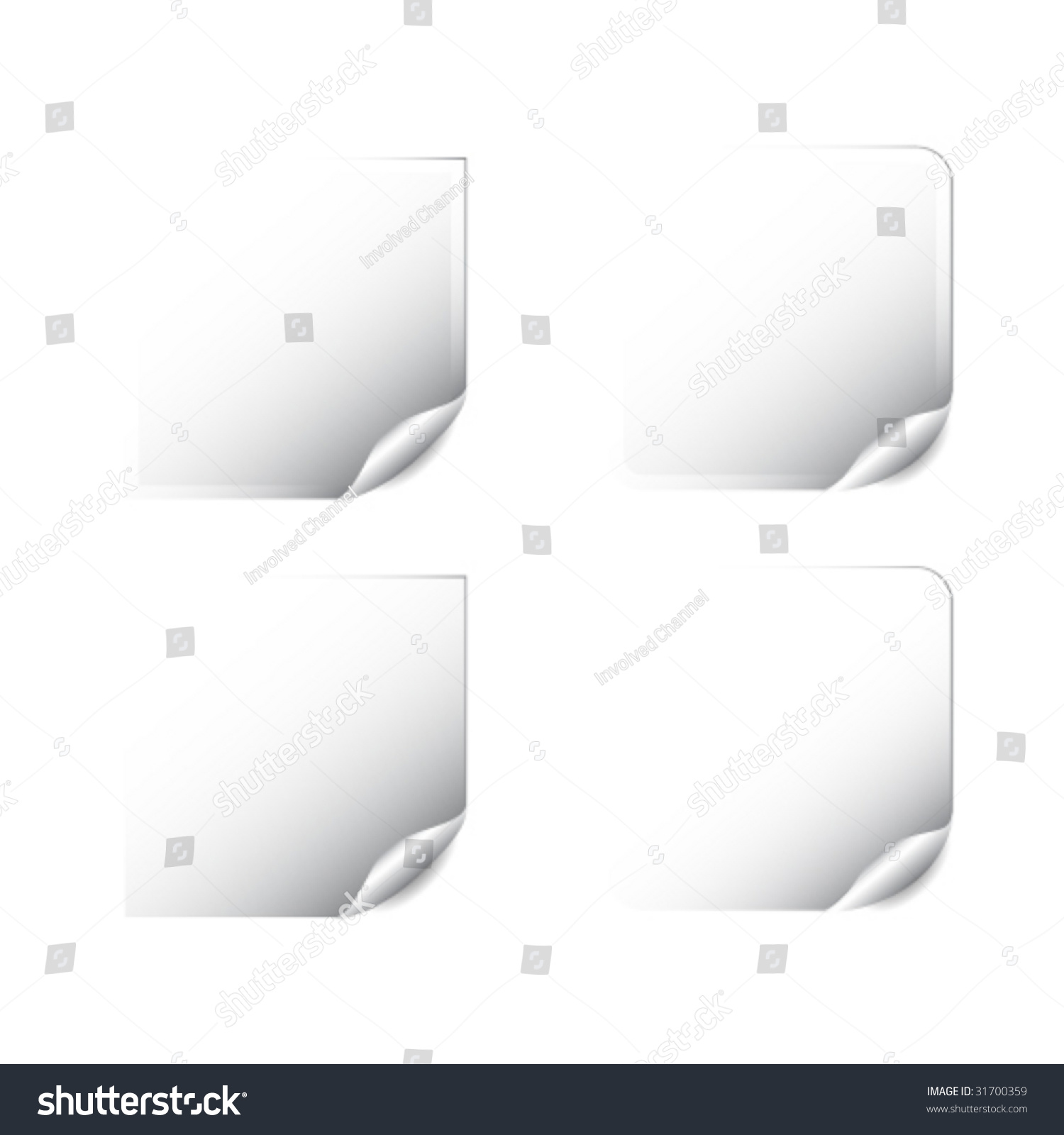 Blank Paper Labels Vector Stickers Stock Vector (Royalty Free) 31700359 ...