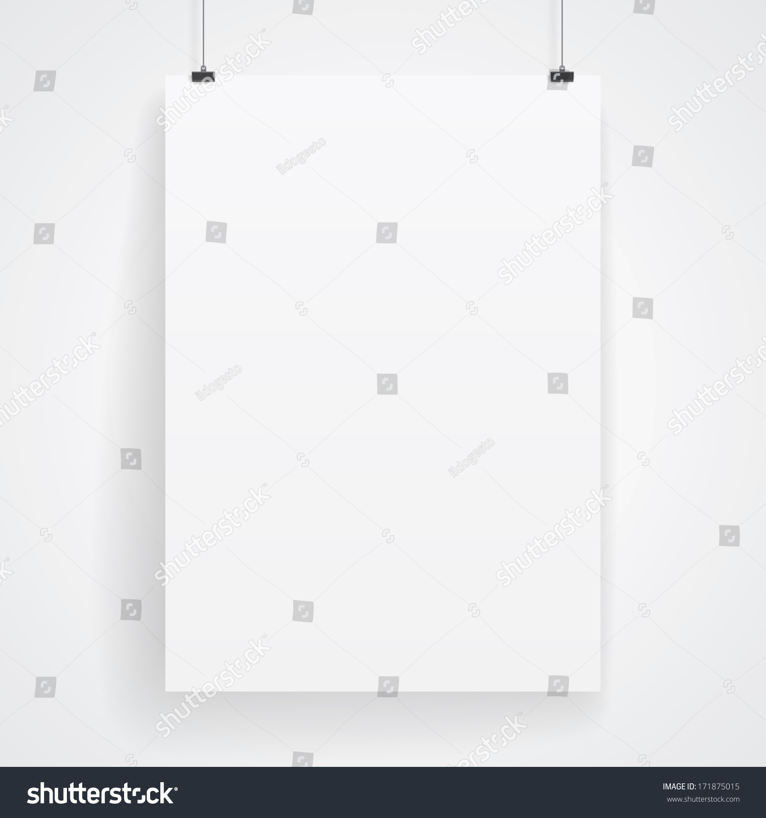 Blank Paper Poster On White Wall Stock Vector (Royalty Free) 171875015