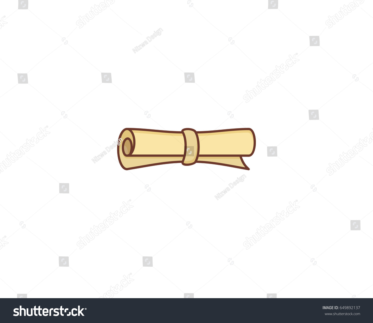 Blank Paper Scroll Icon Logo Design : image vectorielle de stock (libre ...