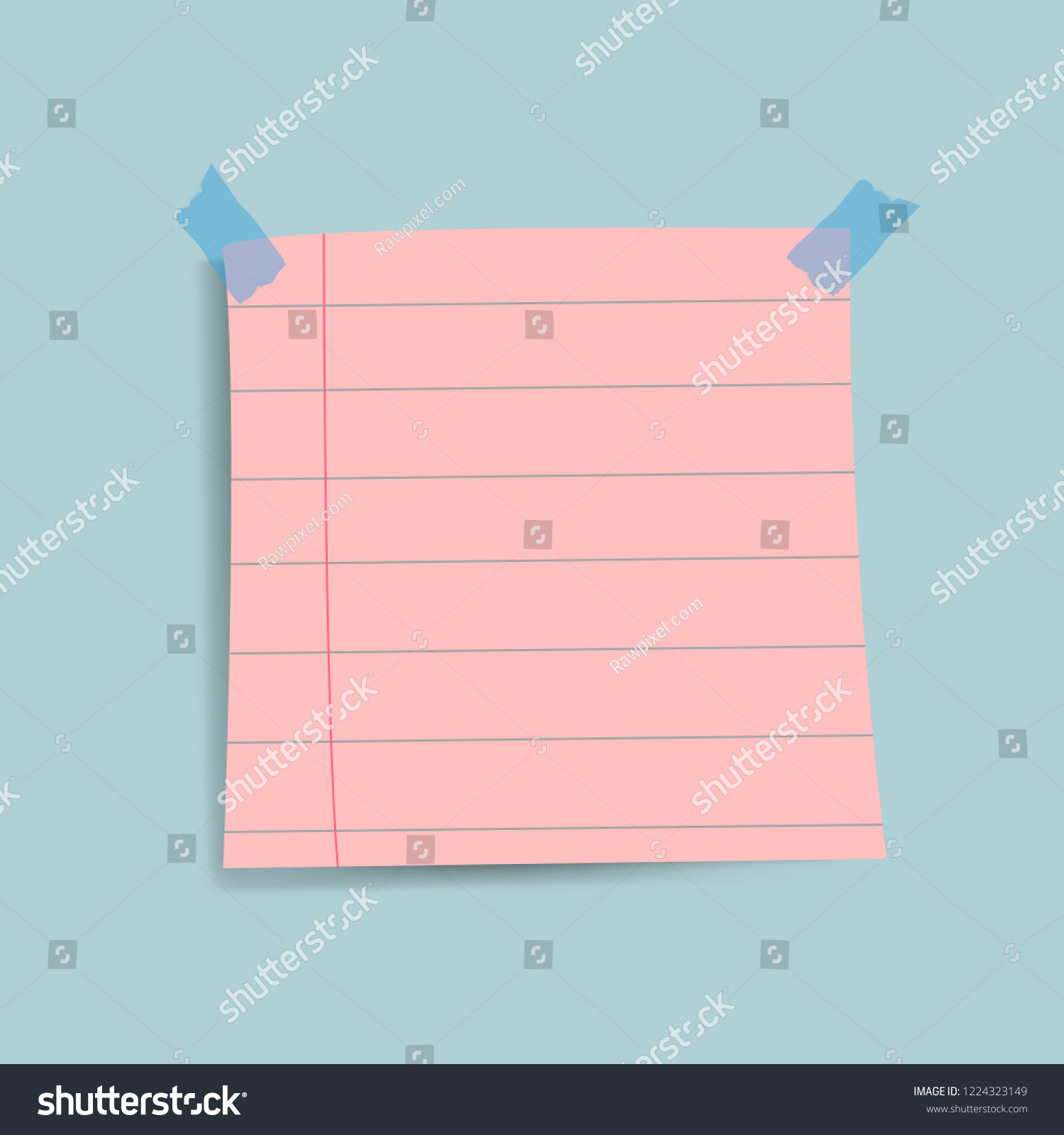 Blank Pink Reminder Paper Note Vector: vetor stock (livre de direitos ...