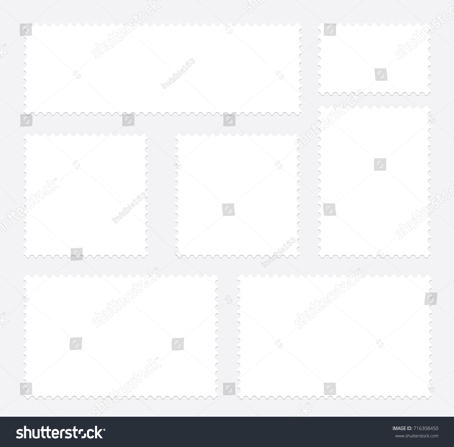 Blank Postal Stamp Collectionillustration Vector: เวกเตอร์สต็อก (ปลอด ...