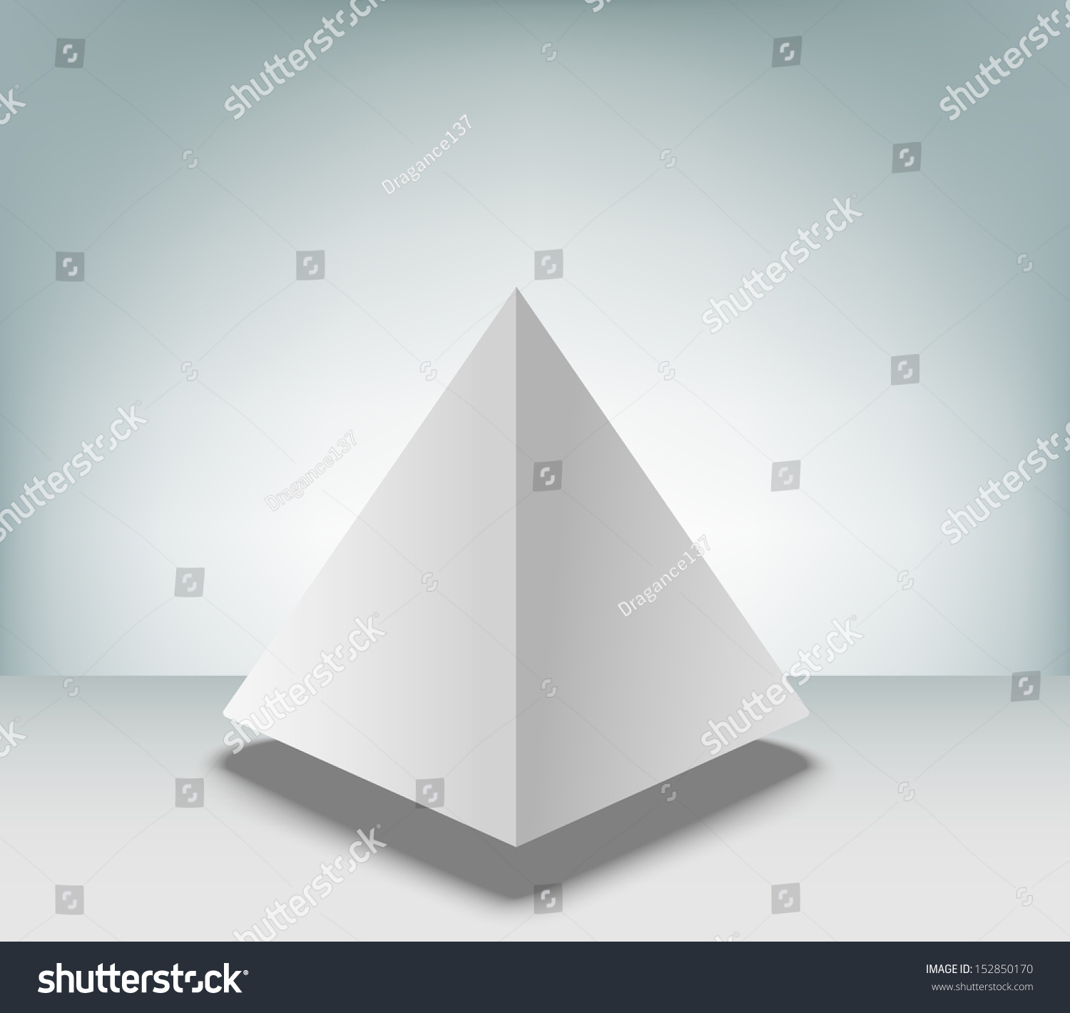 Blank Pyramid On White Background: vector de stock (libre de regalías ...